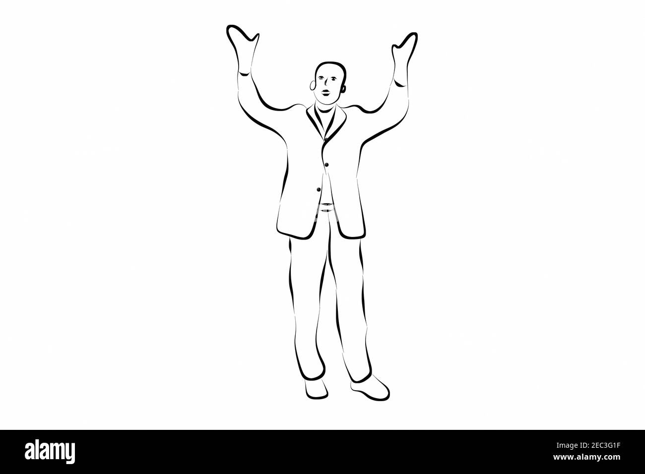 Man black outline drawing hi-res stock photography and images - Alamy