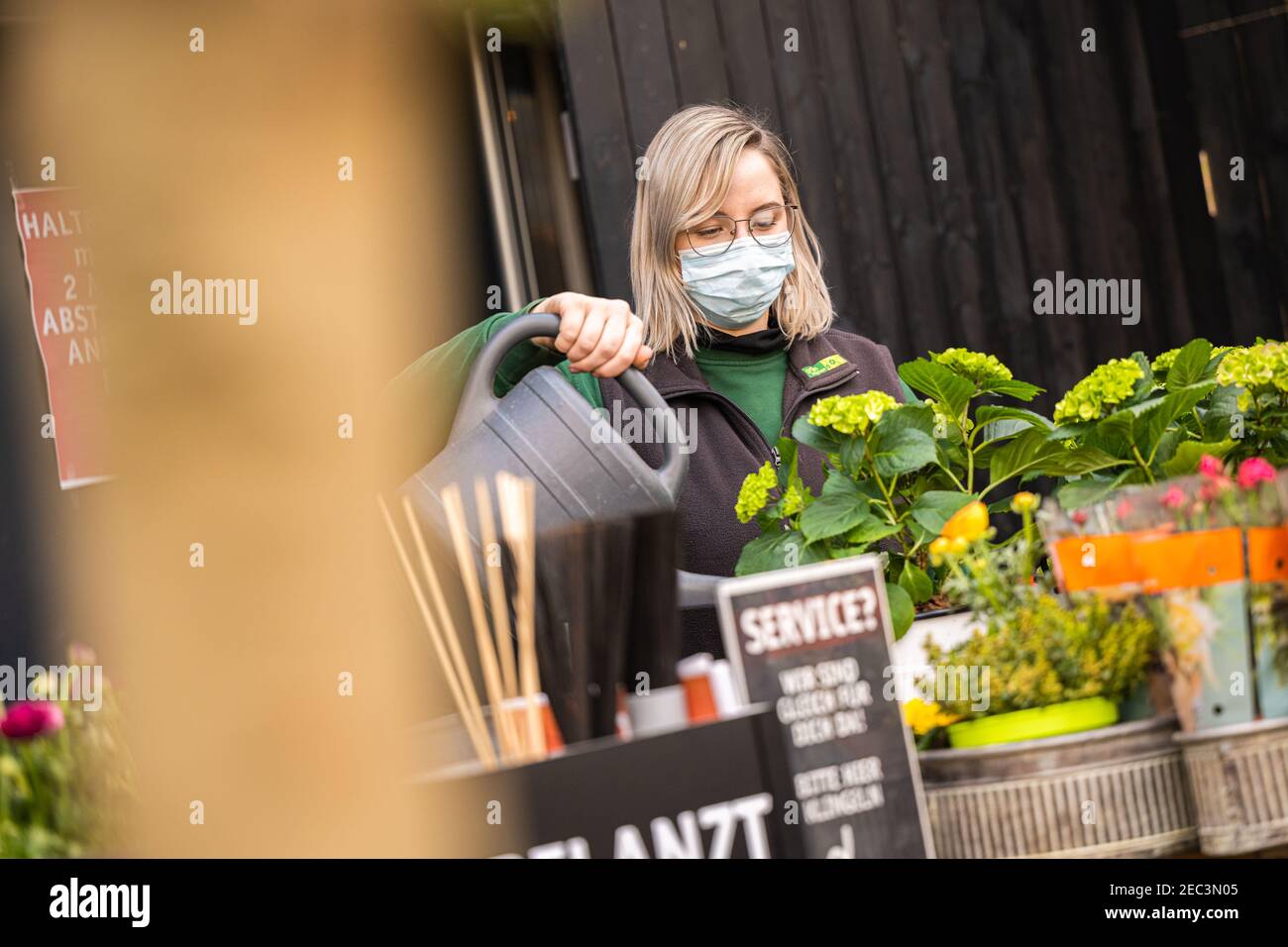 Oldenburg, Germany. 13th Feb, 2021. Carina Eilers, an employee at the ...