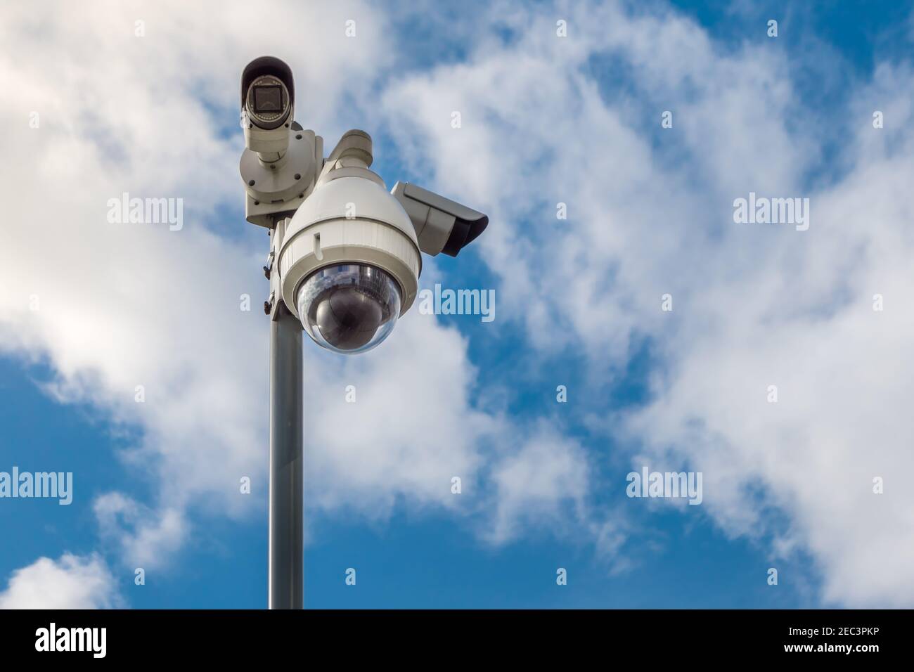 CCTV control and security system on pole outdoor location area control ...