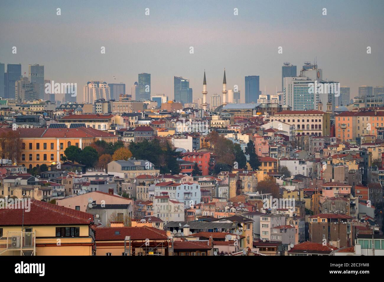 ISTANBUL, TURKEY - 9 DECEMBER 2020: View on the Istanbul from the roof ...