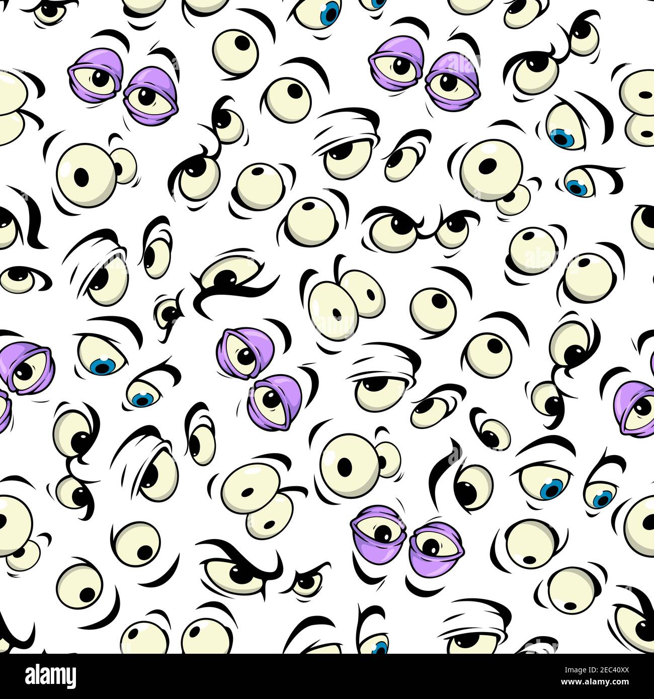 Seamless pattern of emotional comic faces background with cartoon ...