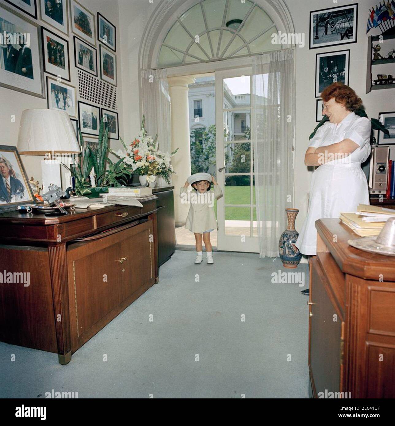 John F. Kennedy, Jr., with President Kennedy, Evelyn Lincoln, nurse ...