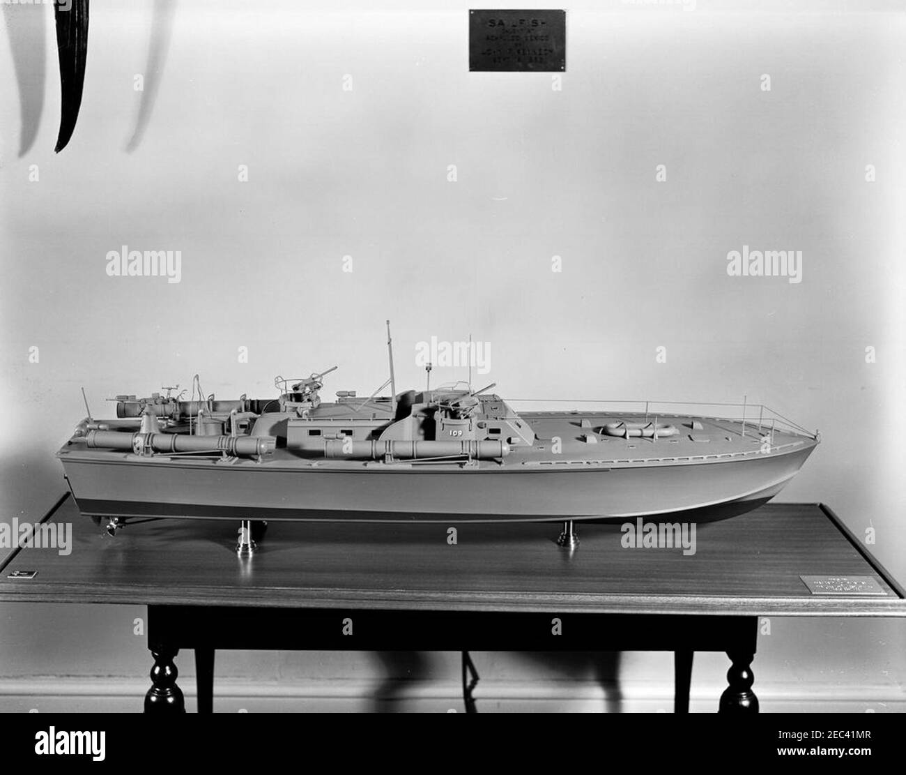 PT 109 boat model. A model of PT Boat 109, presented to President John ...