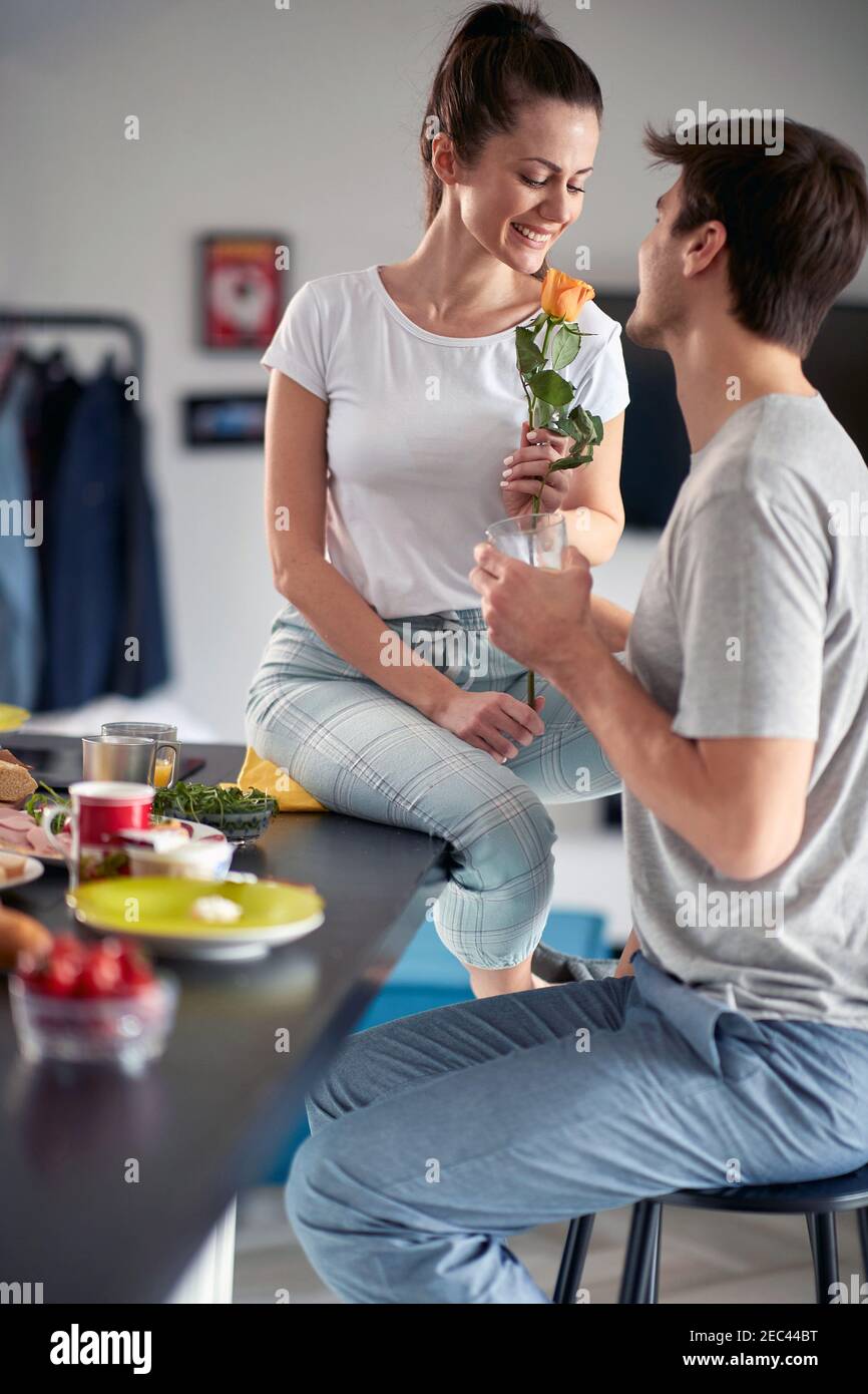 Couple having romantic meal together hi-res stock photography and ...