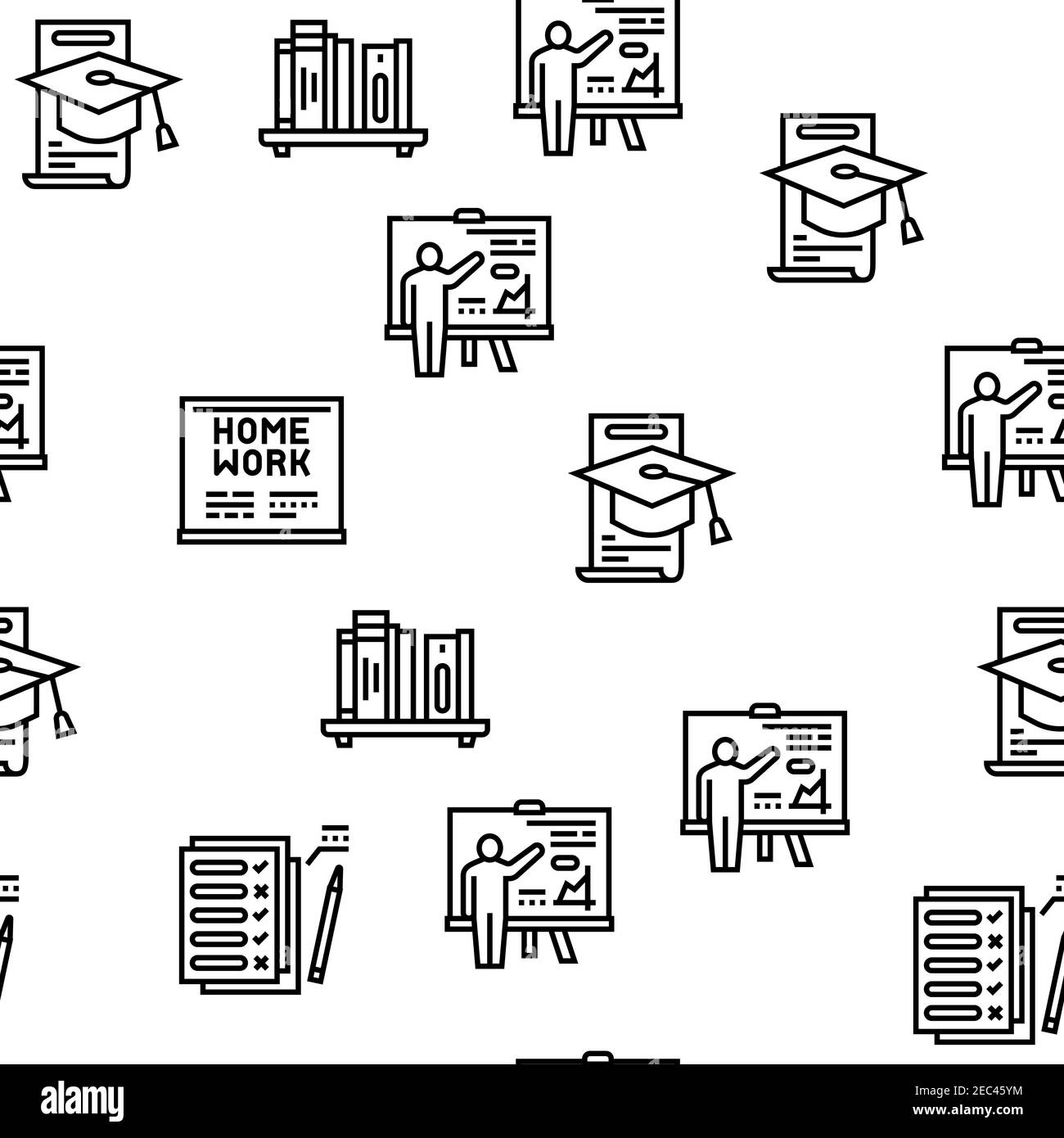 Seamless educational background Black and White Stock Photos & Images ...