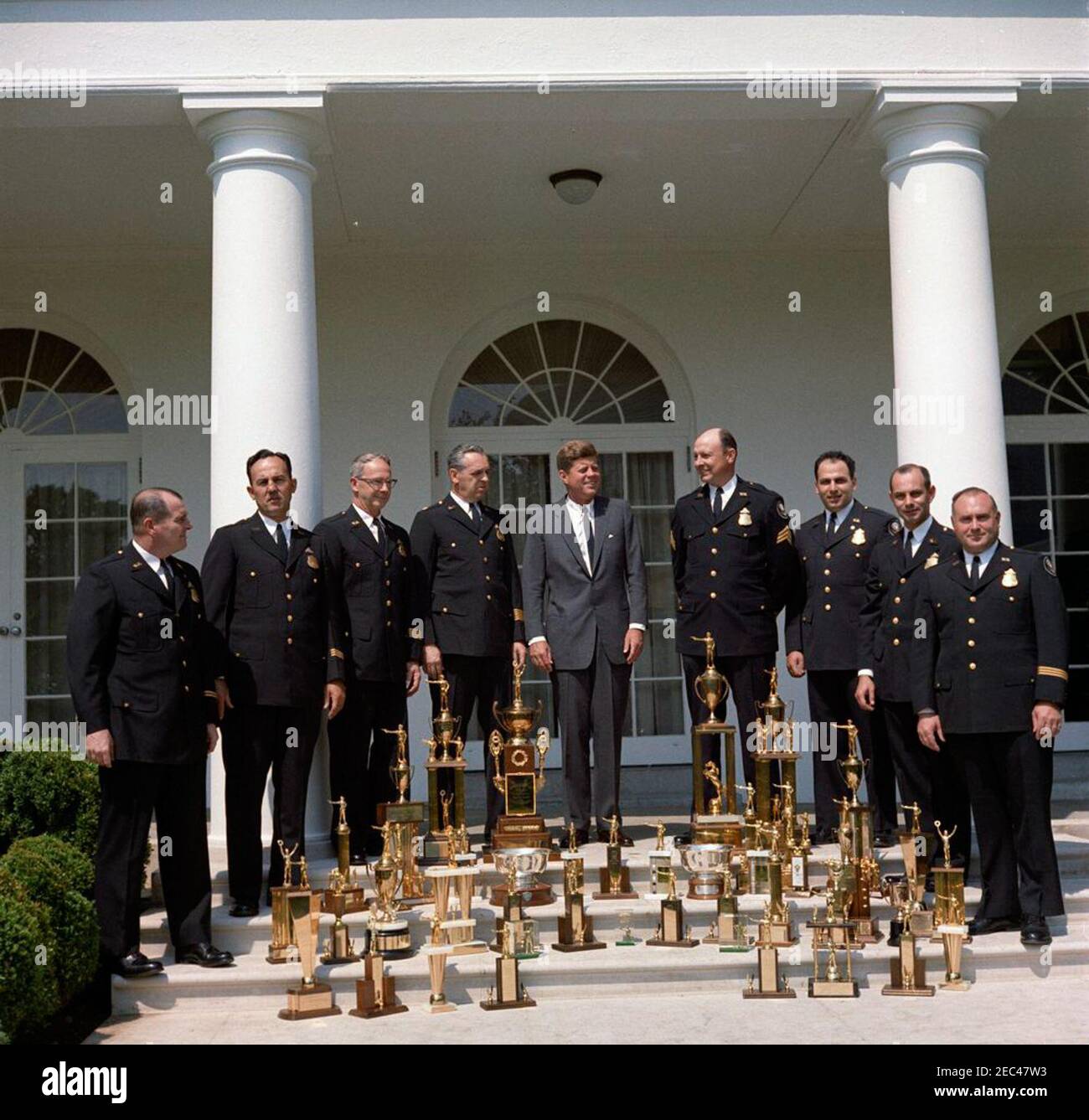 Visit of the White House Police Pistol Team, 11:00AM. President John F ...