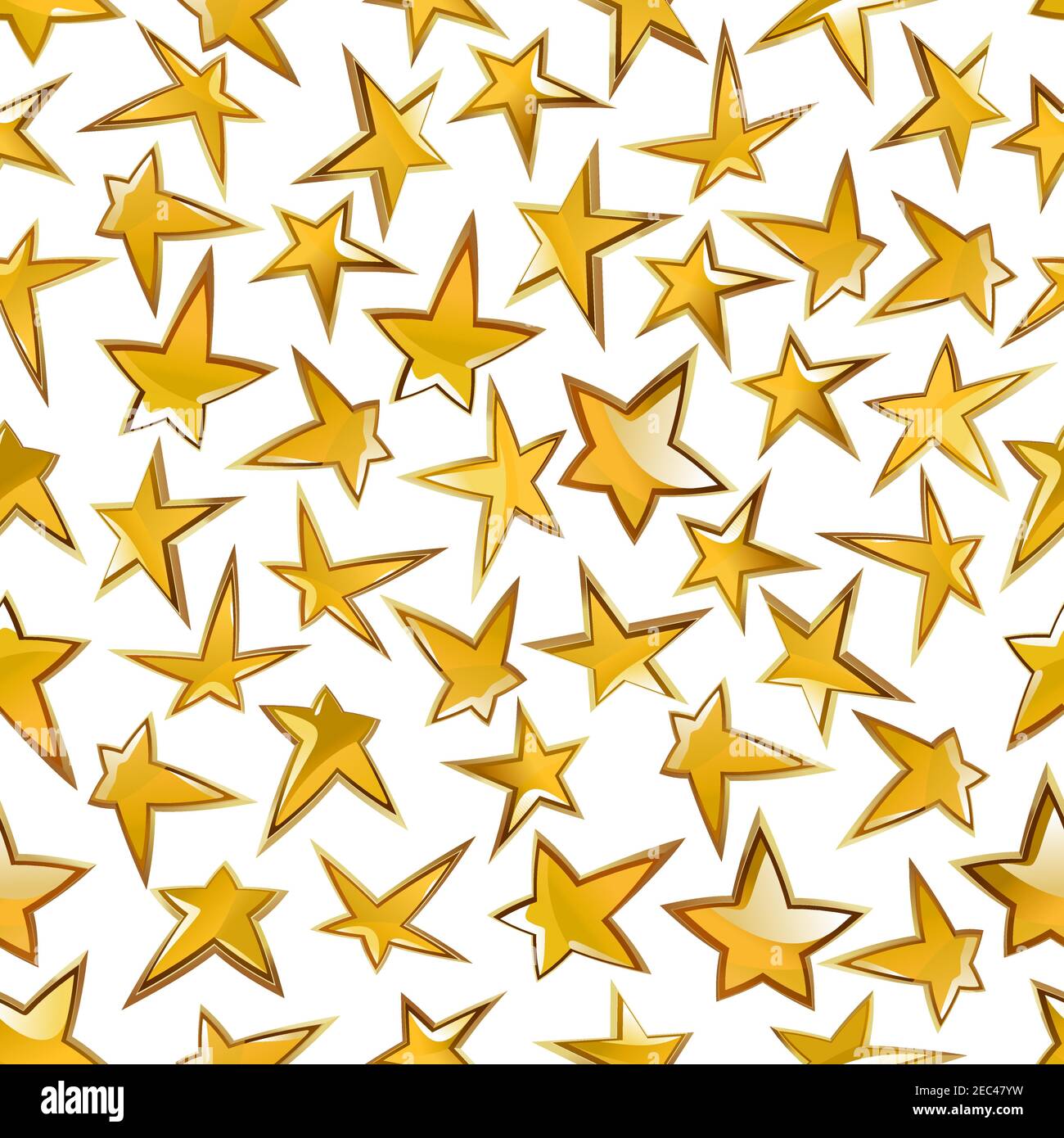 Luxury seamless golden stars pattern on white background with shining ...
