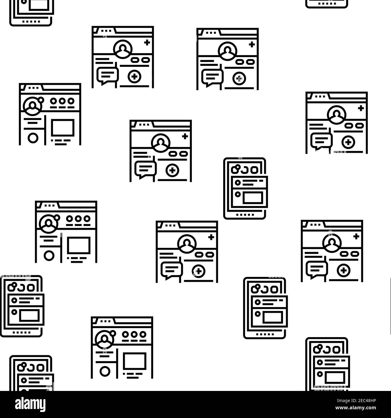 Internet Social Media Vector Seamless Pattern Stock Vector Image & Art ...
