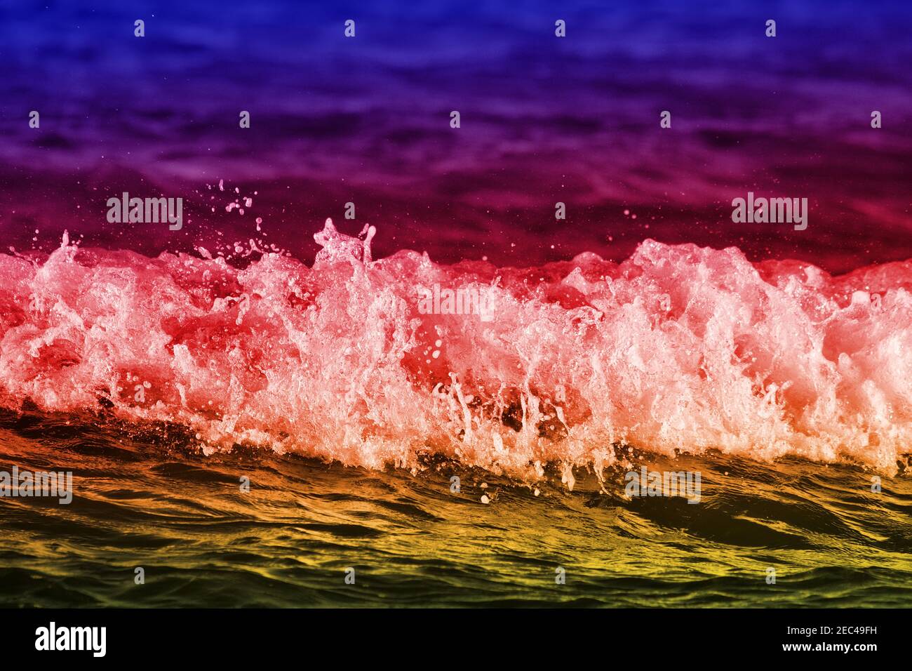 Bright coastal color wave with splashes. Joy to visit the sea on ...