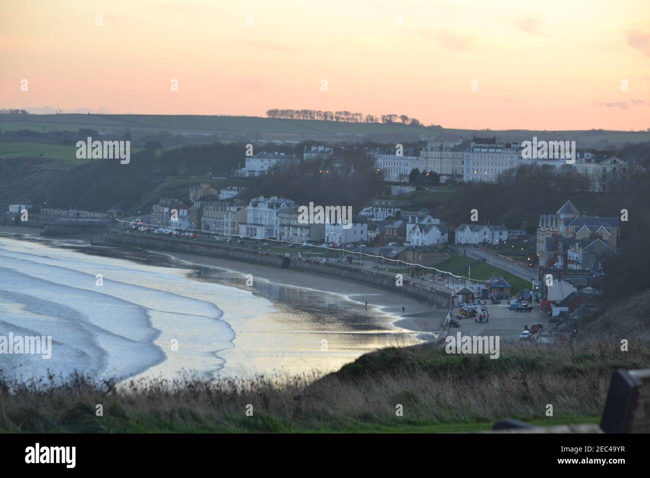 Early Evening - Filey - Across Filey Bay - Orange Sky - Yorkshire - UK ...