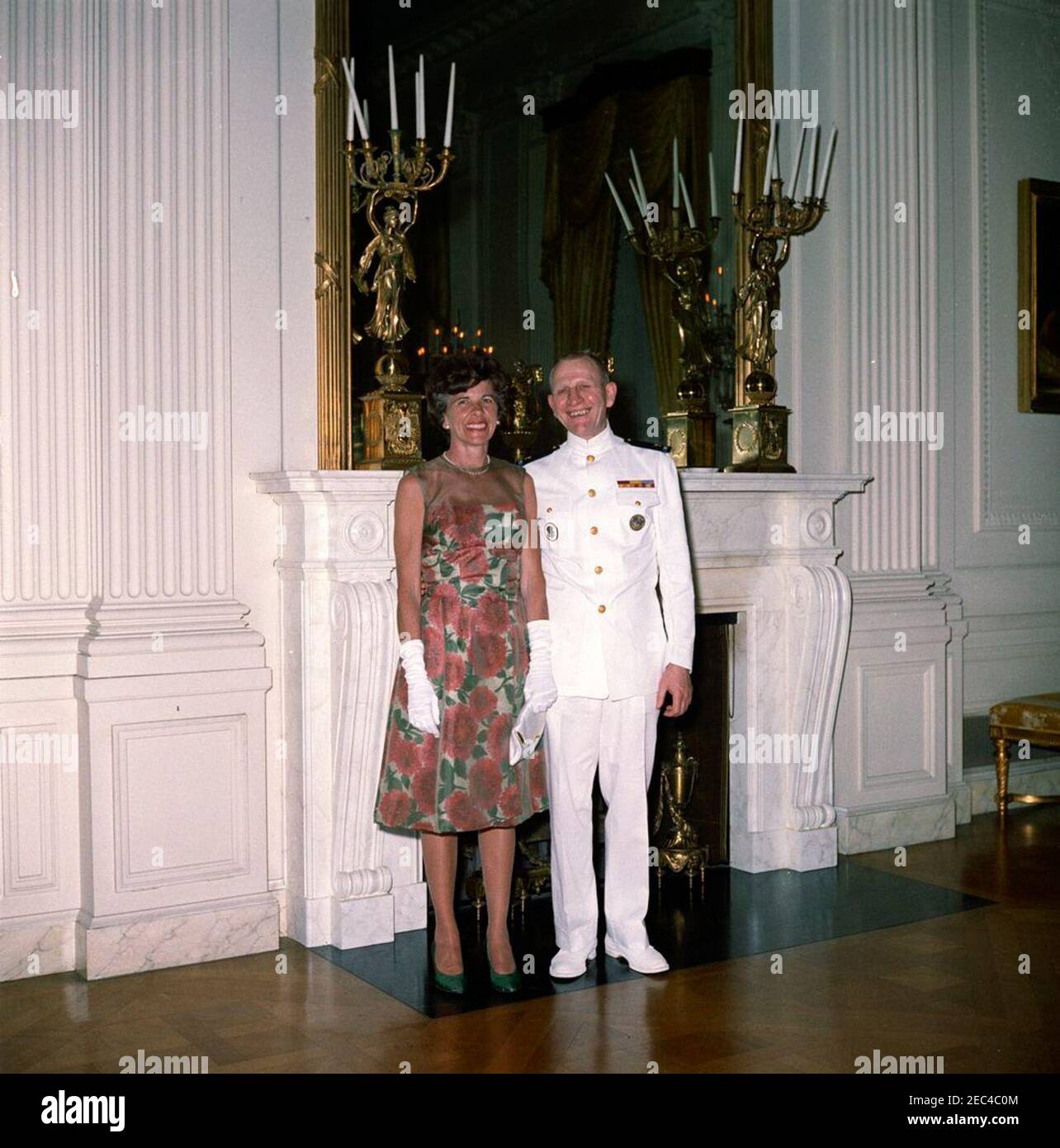 Military Reception at the White House, 6:00PM. Two unidentified guests ...