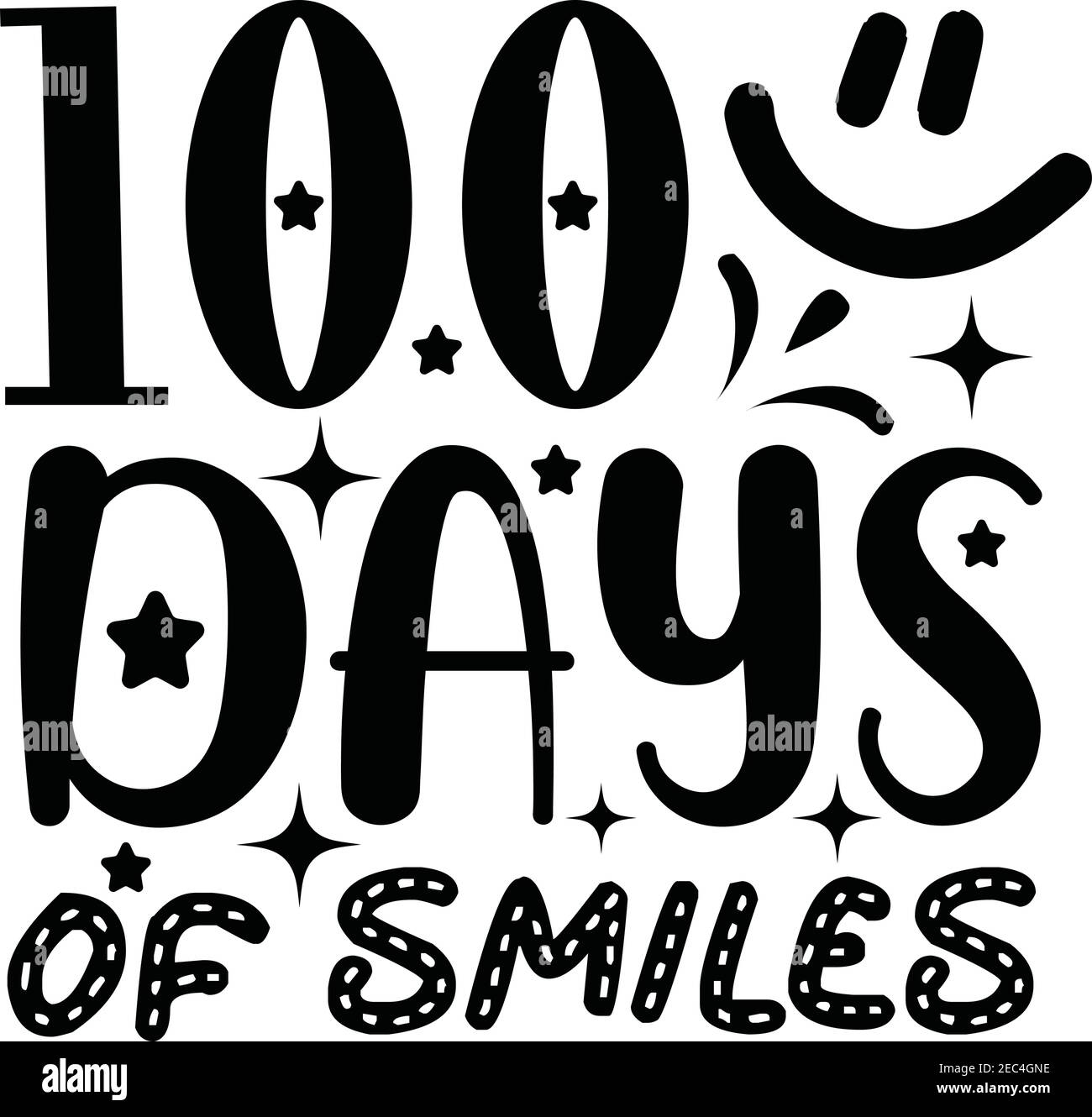 100 Days Of Smiles, Illustration Vector Stock Vector Image & Art - Alamy