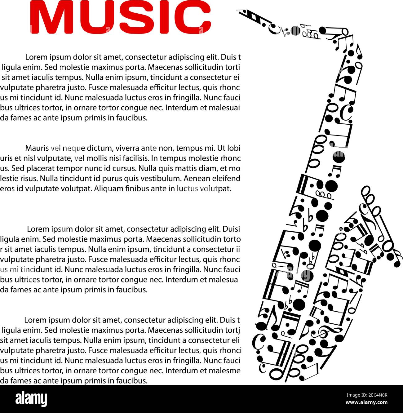 Music event poster design template. Jazz festival, music award or party ...