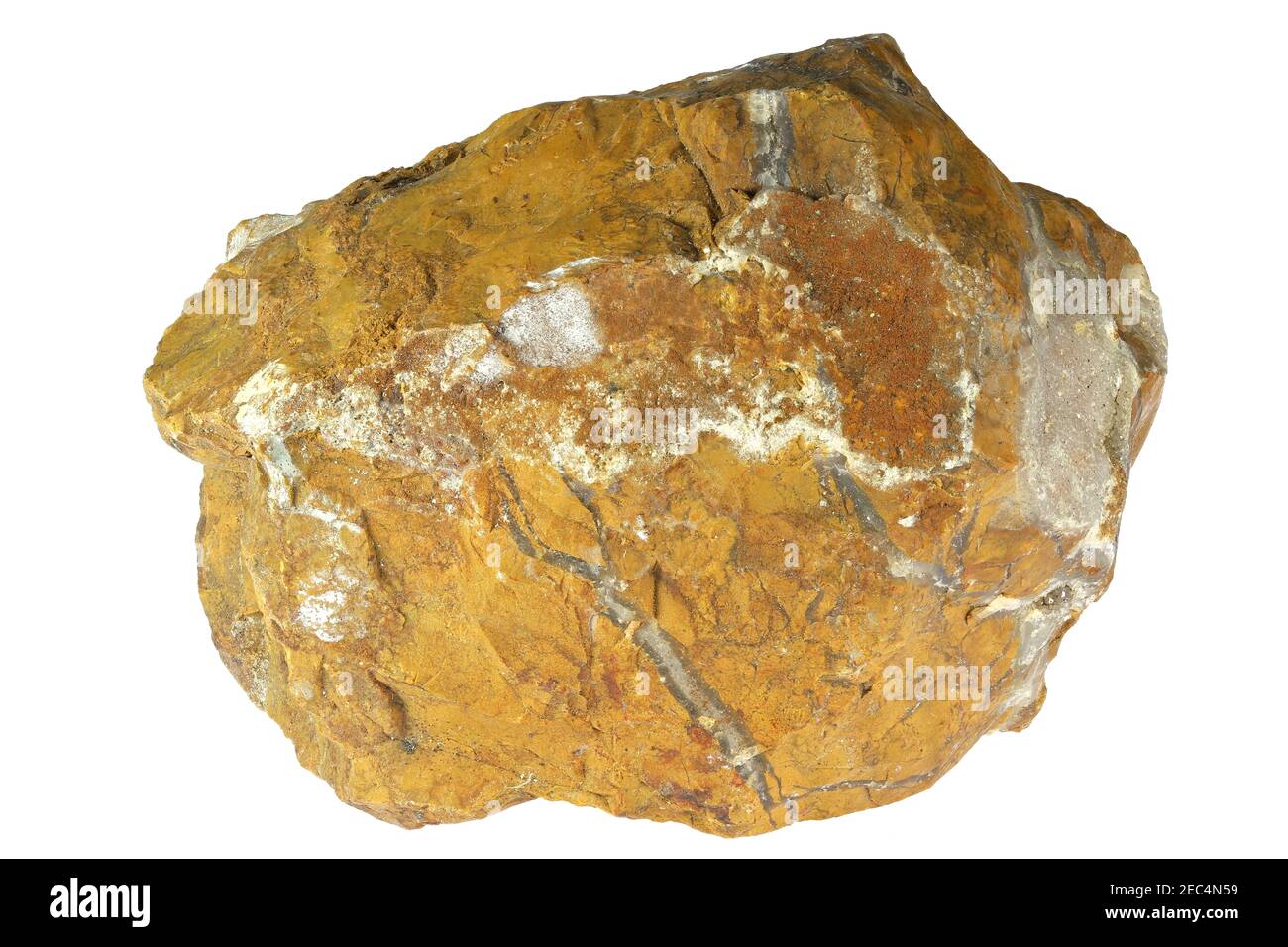 yellow jasper with agate from Italy isolated on white background Stock ...