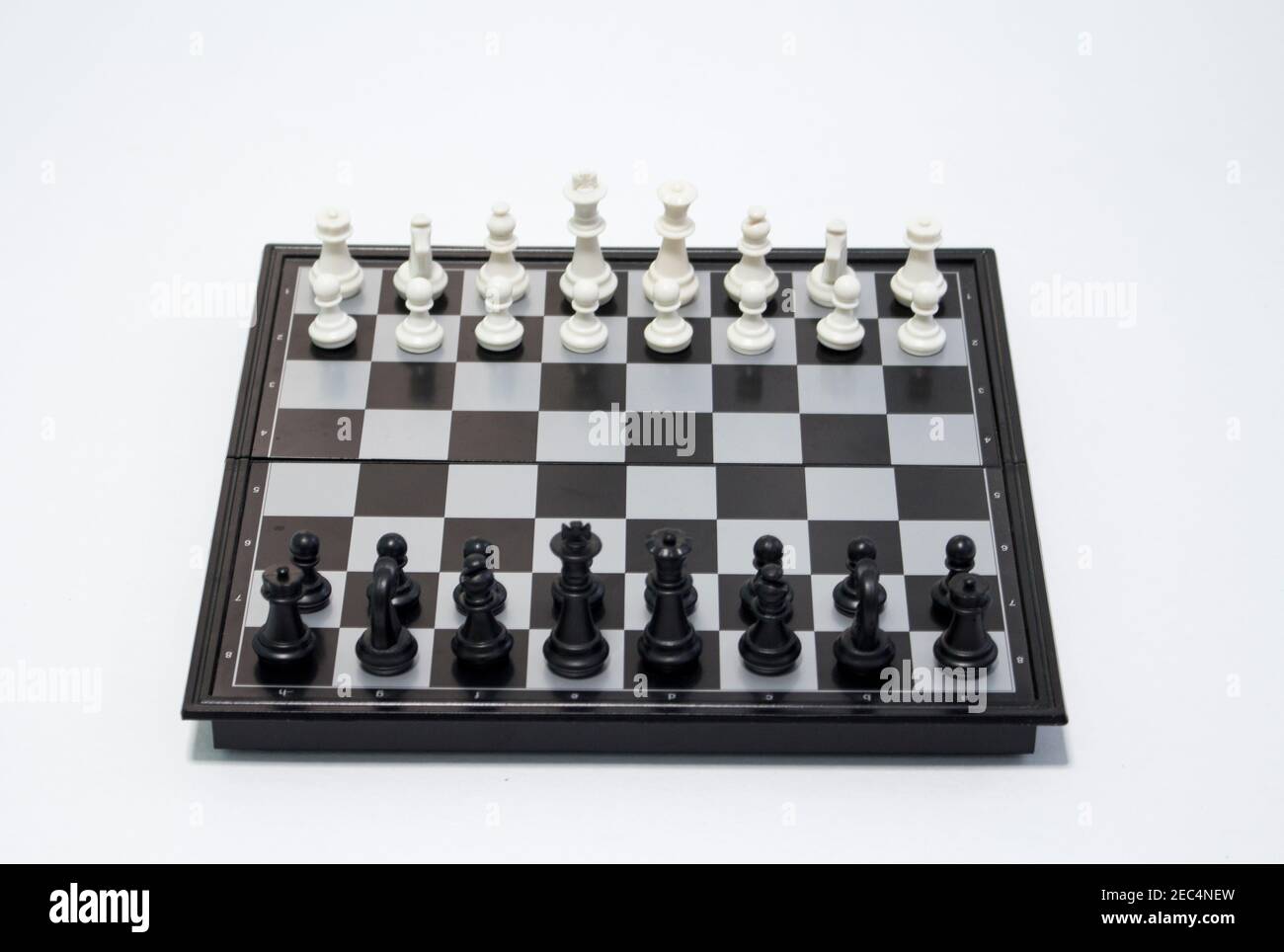 Chess black player side on white background. Table game chess photo ...