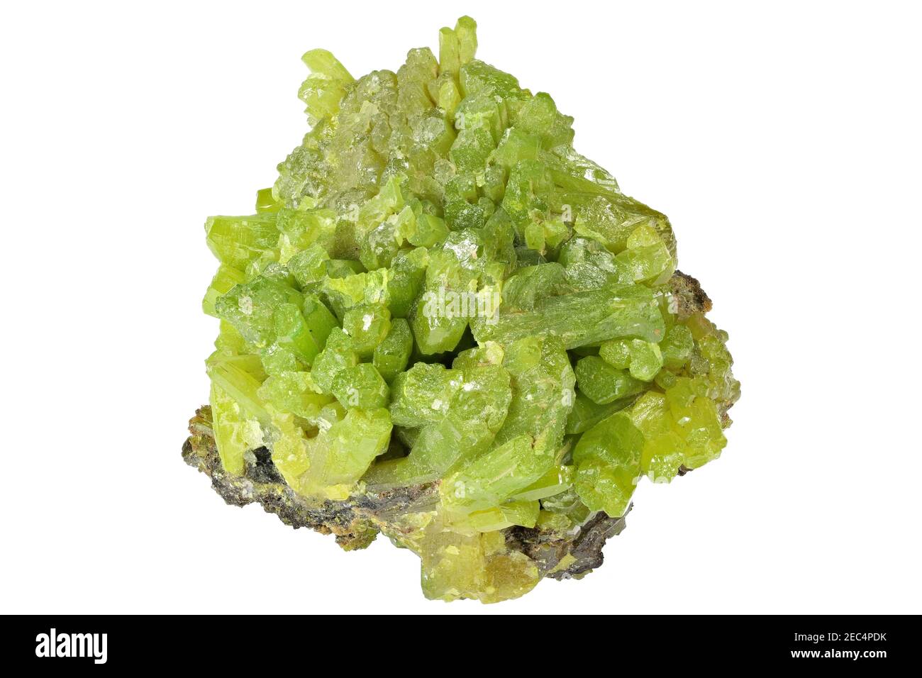 pyromorphite from Guangxi, China isolated on white background Stock ...