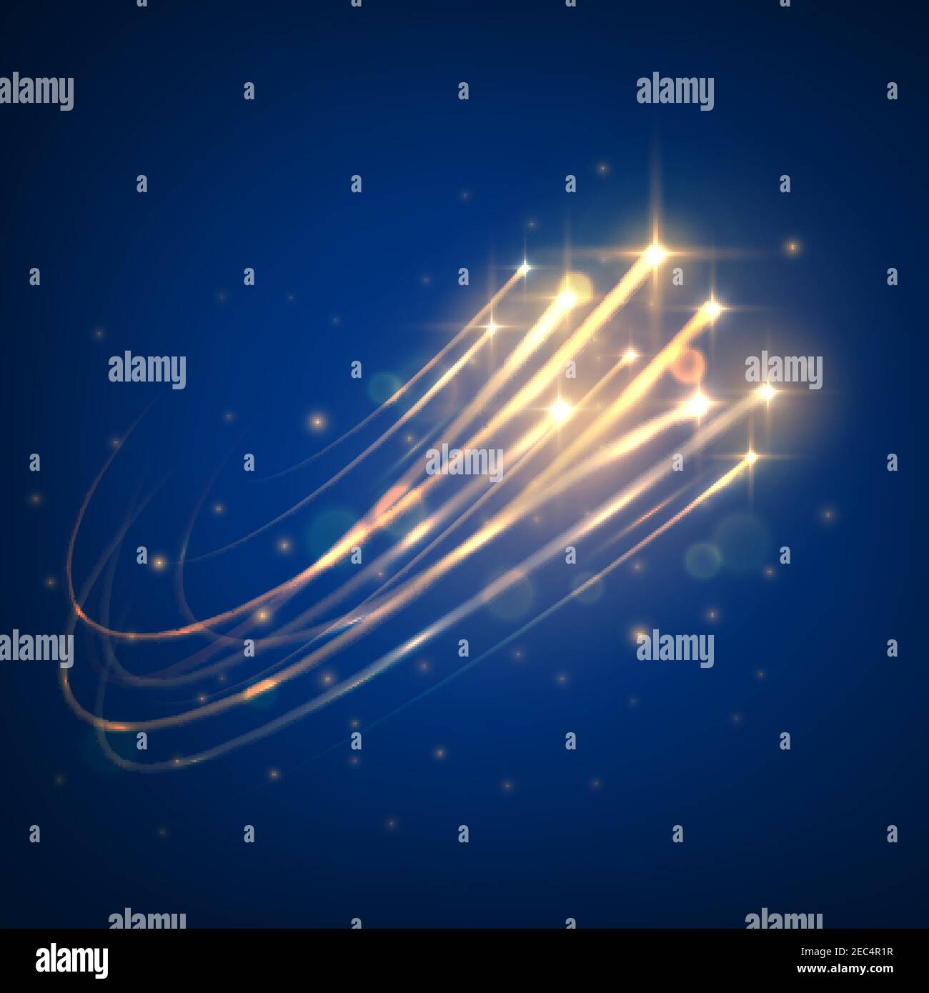 Starry space seamless pattern background of bright shining meteors ...