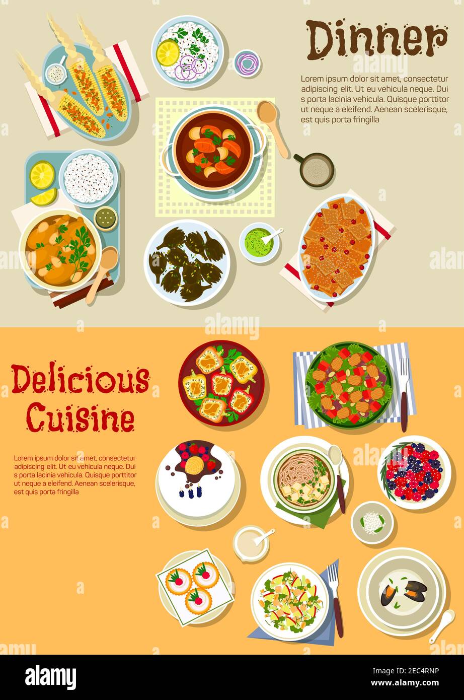 Delicious dishes for weekend menu icon with garlic chicken legs and ...