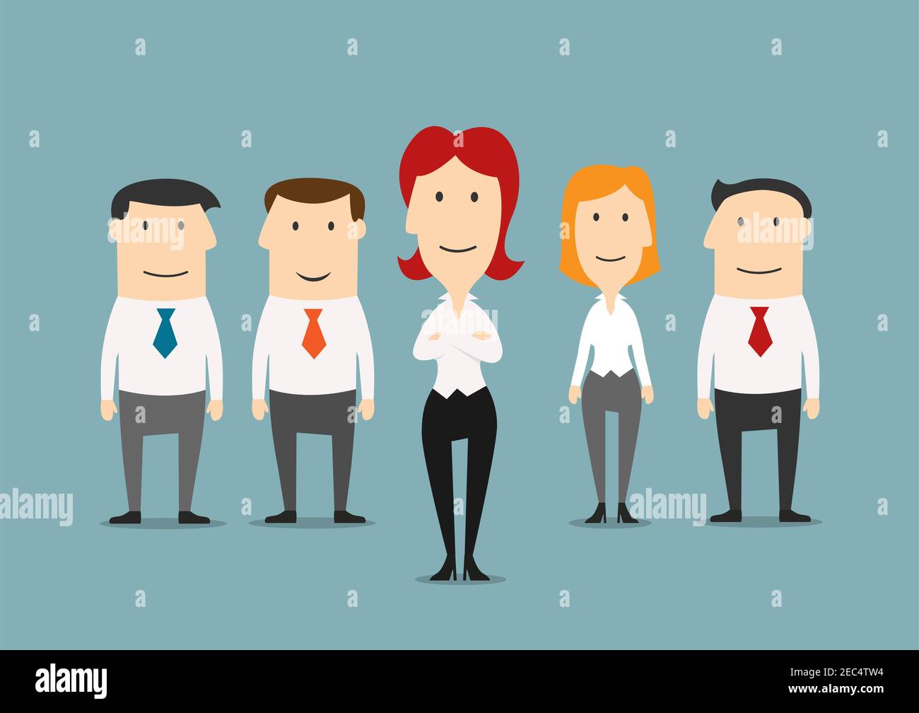 Business team of successful managers, headed by confident business ...