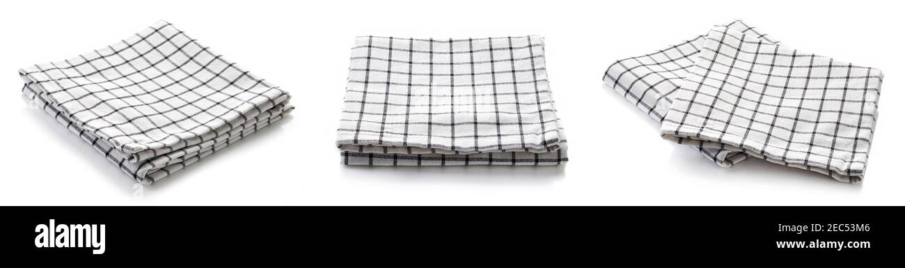 Set of squared kitchen towel isolated on white background Stock Photo ...