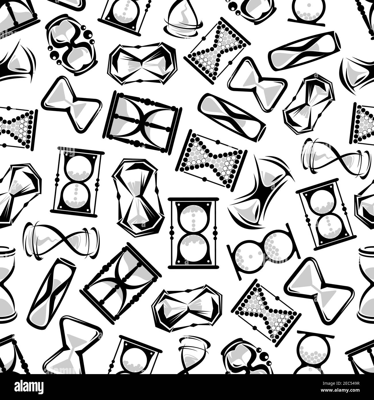 Sand or marine or nautical, water hourglass in different shape seamless ...