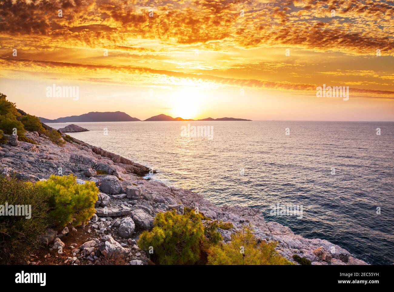 Beautiful sea coast in Turkey. Amazing natural landscapes along Lycian ...