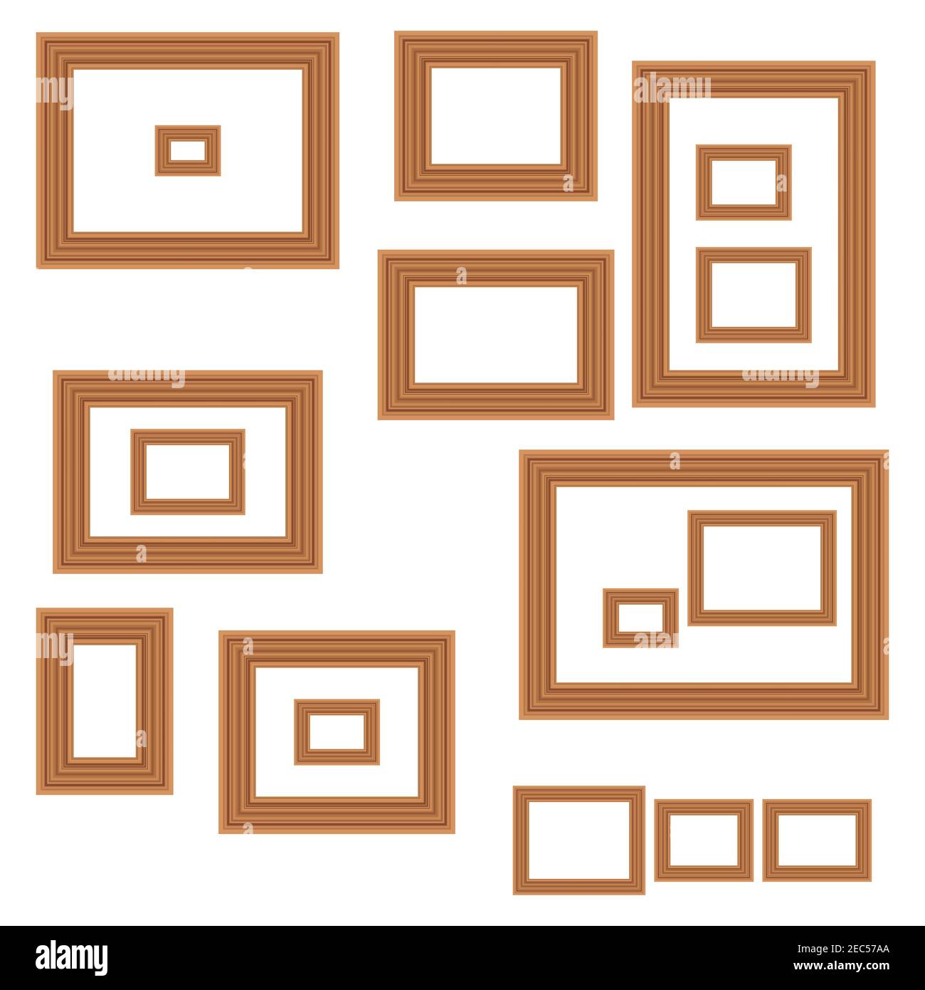 Vintage antique gold beautiful rectangular frames. Set of squared ...