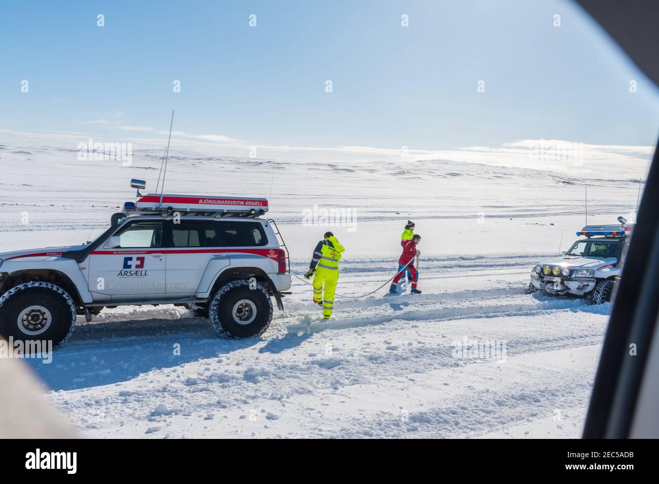 Jokuldalsheidi Iceland - March 30. 2019: Modified Nissan Patrol search ...