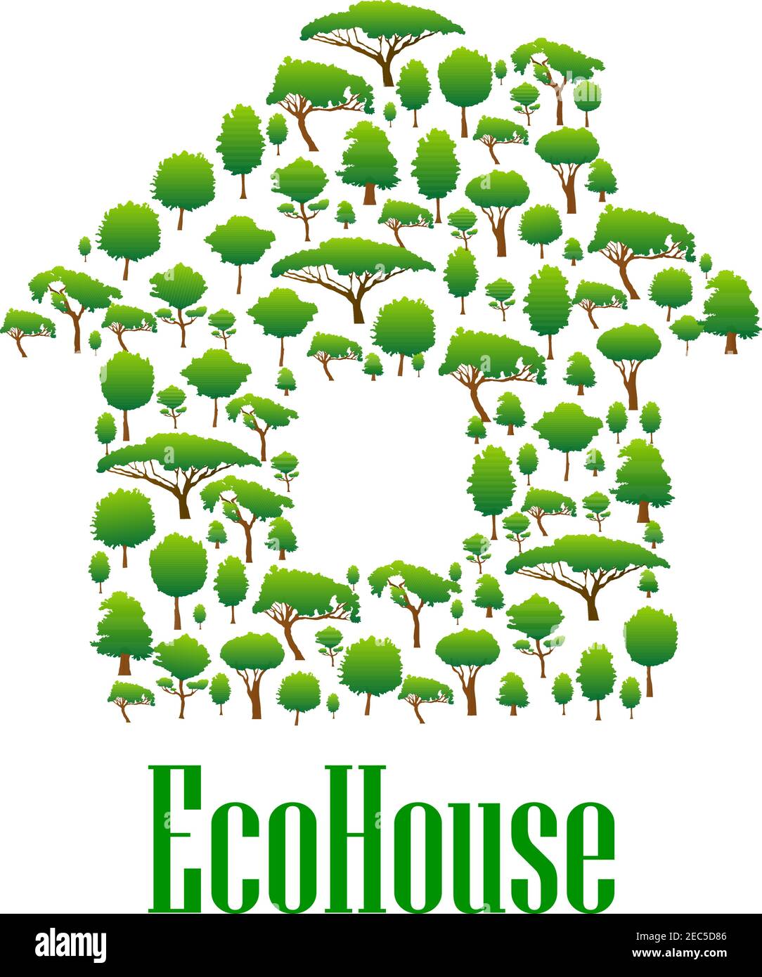 Eco house conceptual icon for ecology and environmental protection ...