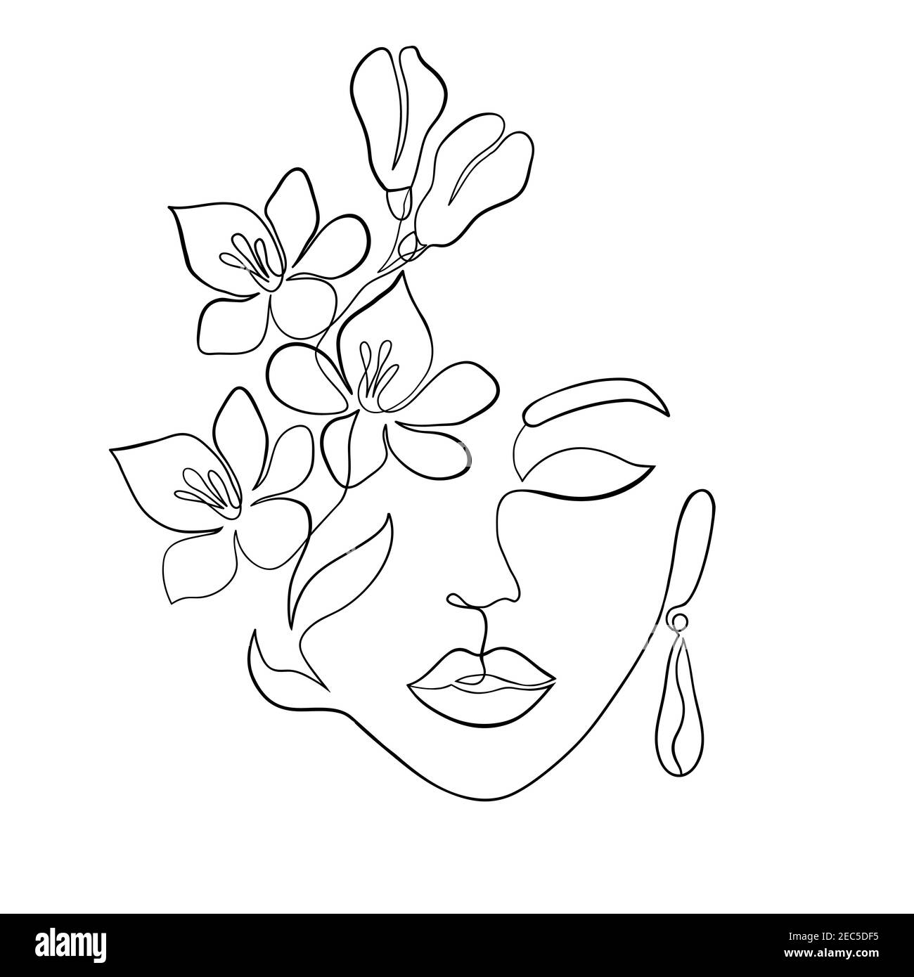 Minimal woman face Stock Vector Image & Art - Alamy