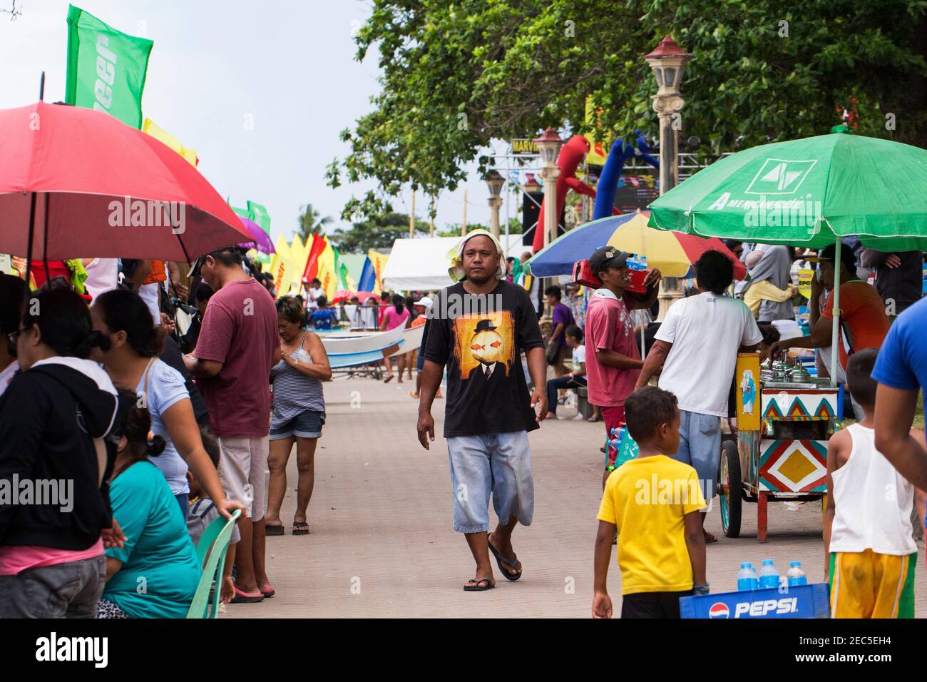 Dumaguete, Philippines - 13 May 2017: city street view with local ...