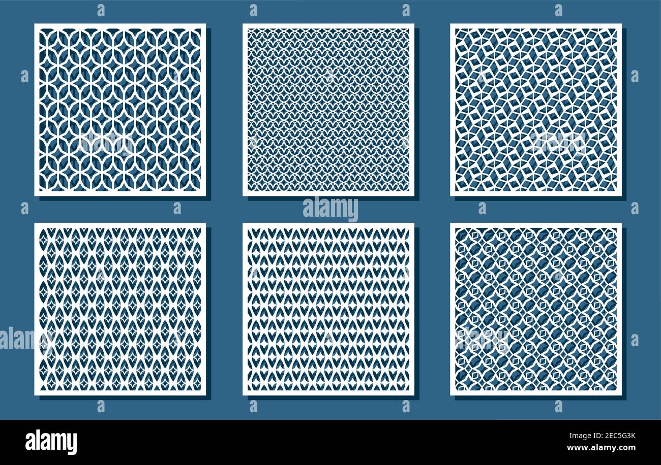 Snowflake in gexagon seamless pattern for laser cutting. Universal ...
