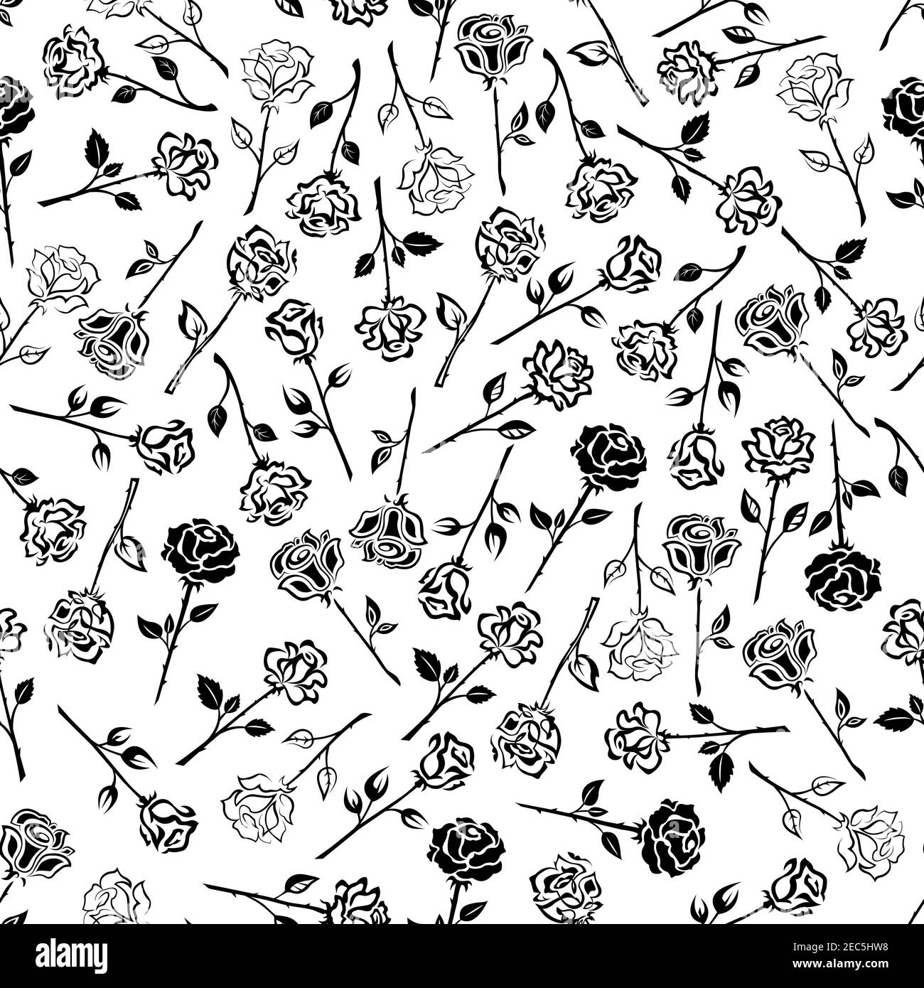 Rose stems with thorns Stock Vector Images - Alamy