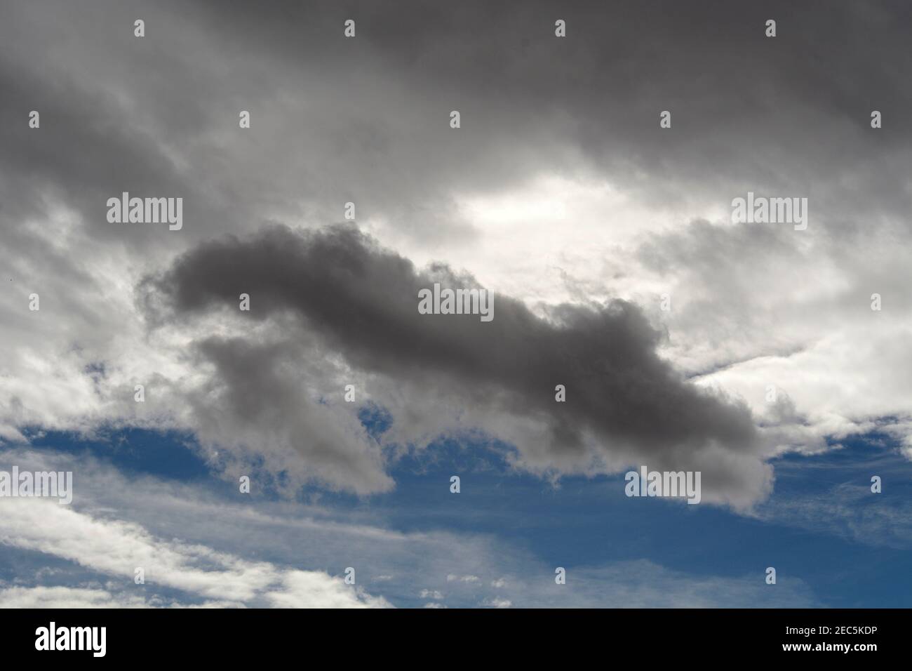 Cumulus clouds float in the sky above the American Southwest near Santa ...