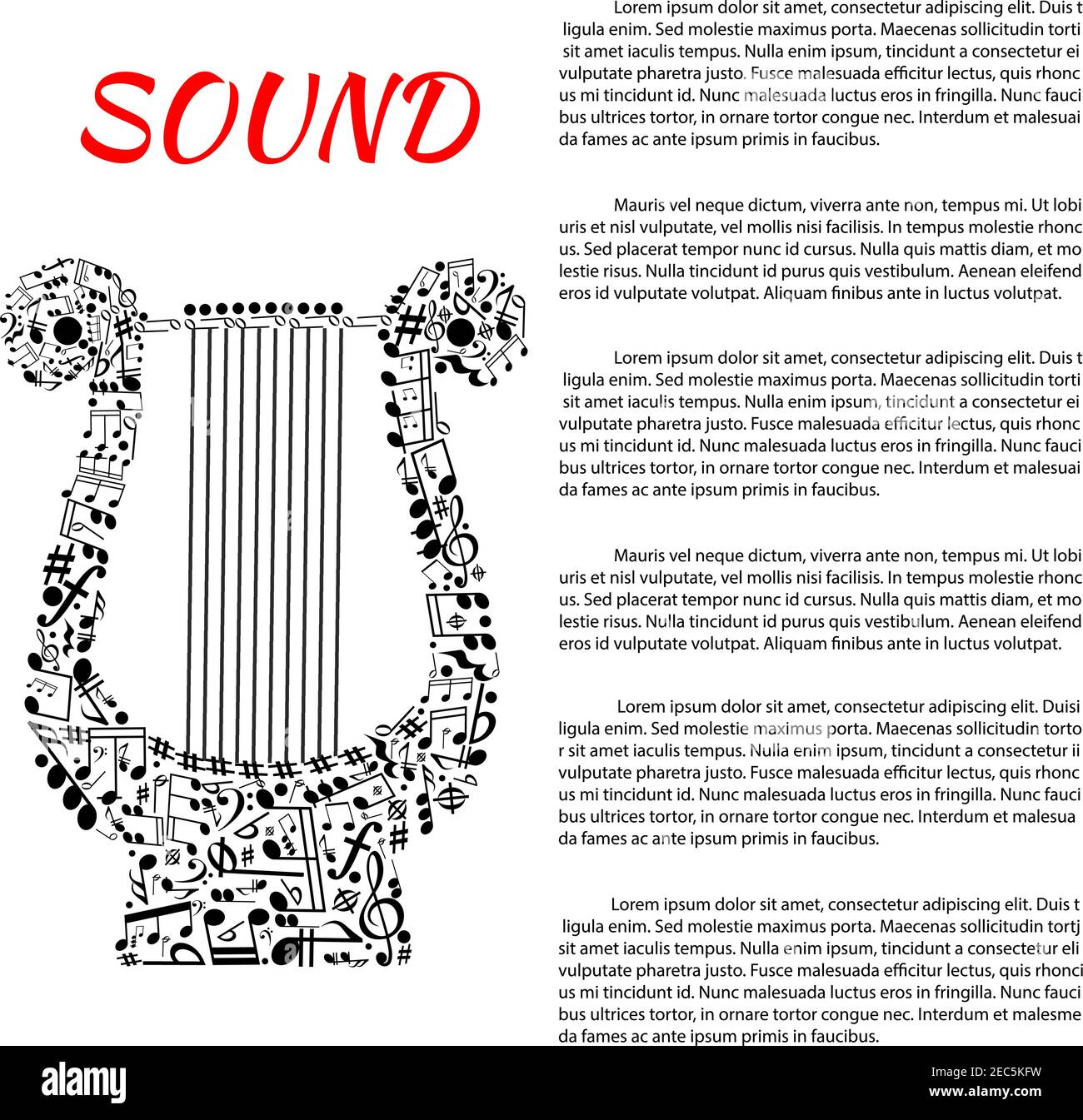 Musical poster. Music, philharmonic, opera, concert leaflet or brochure ...