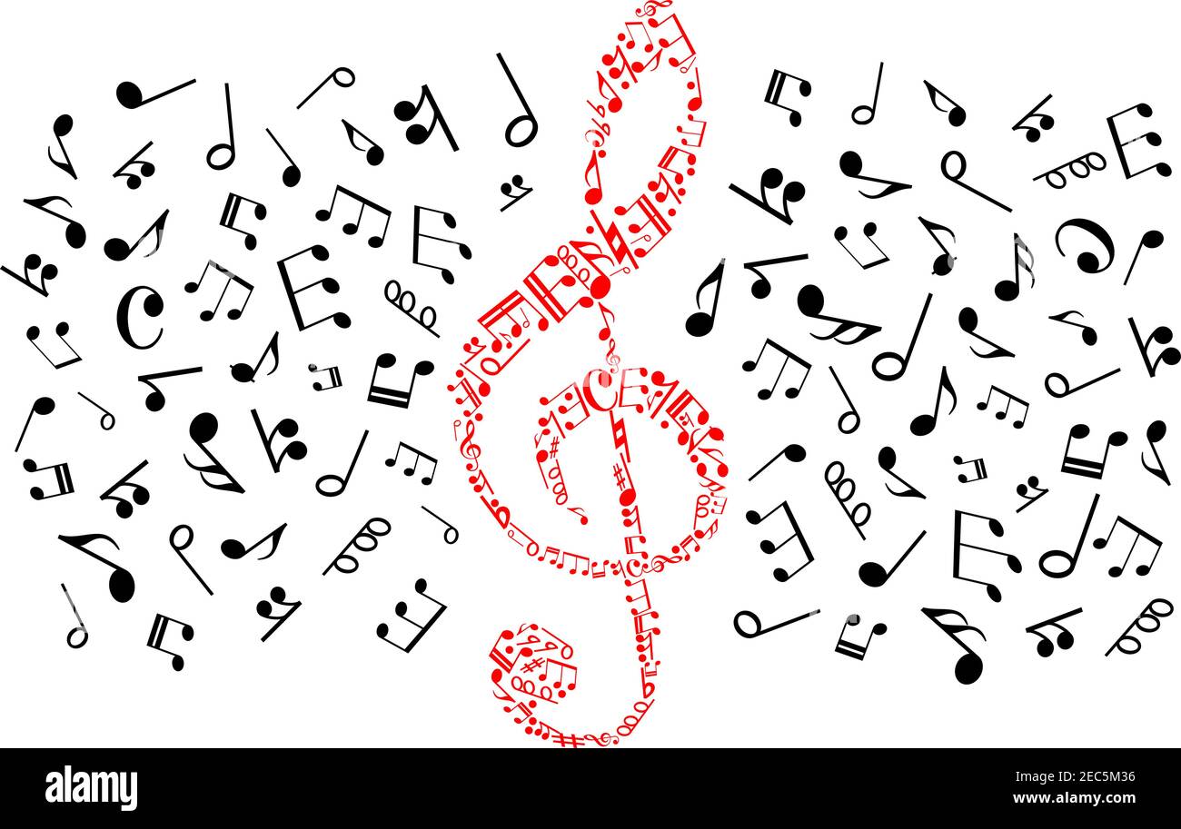 Red And Black Music Notes