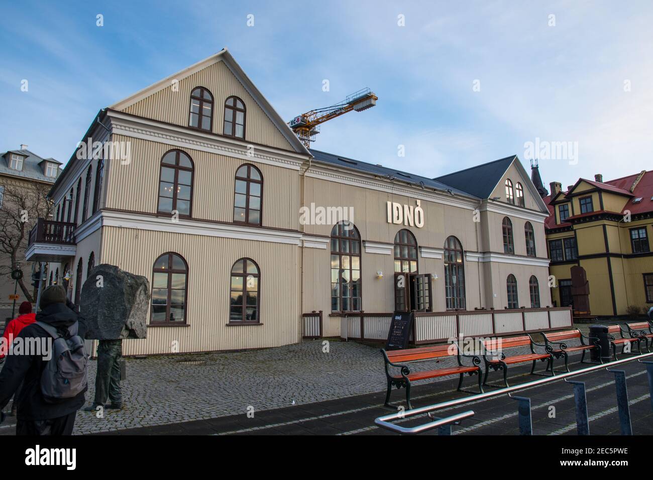 Reykjavik Iceland - November 1. 2019: Idno, the old theater in the city ...