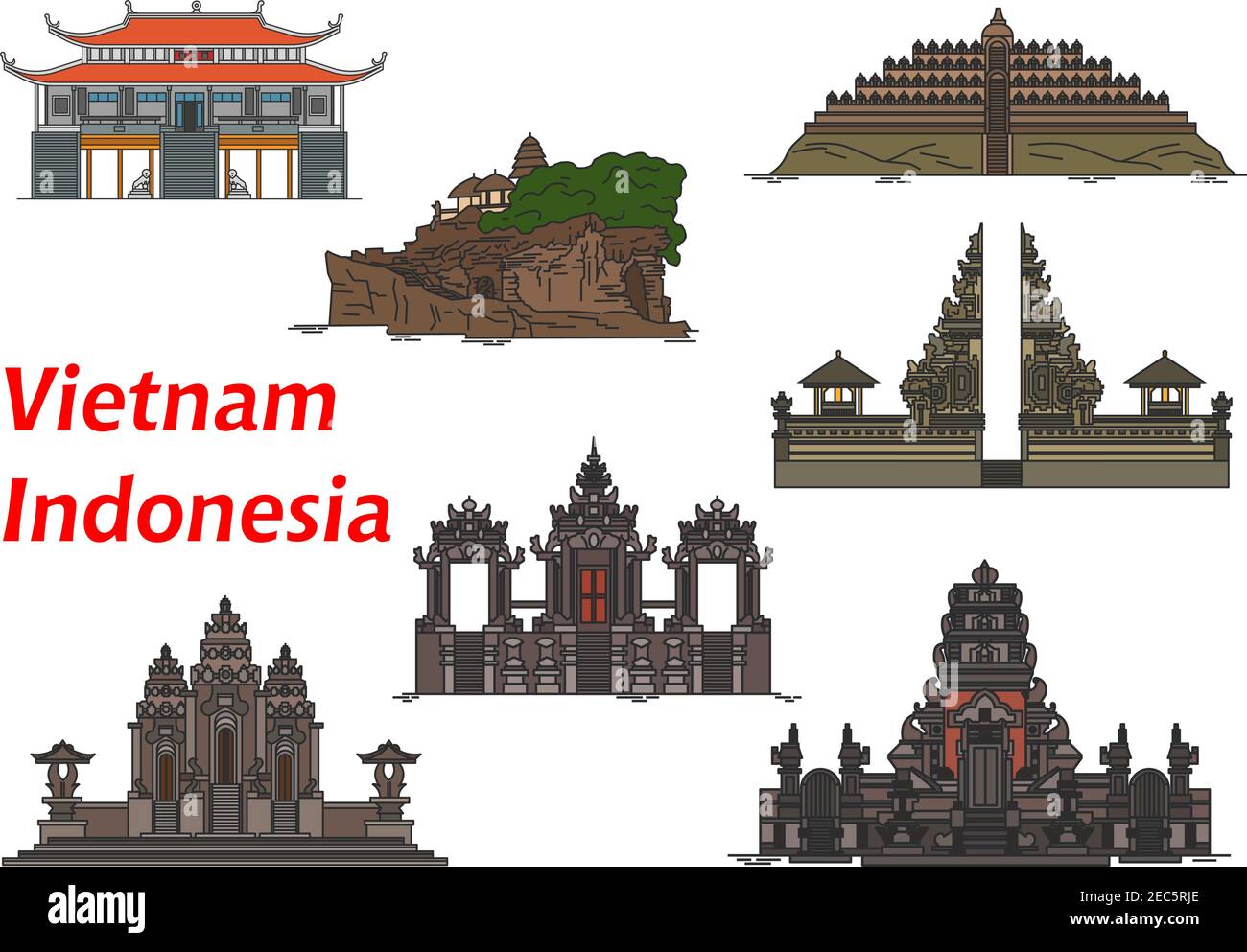 Indonesia bali line travel Stock Vector Images - Alamy