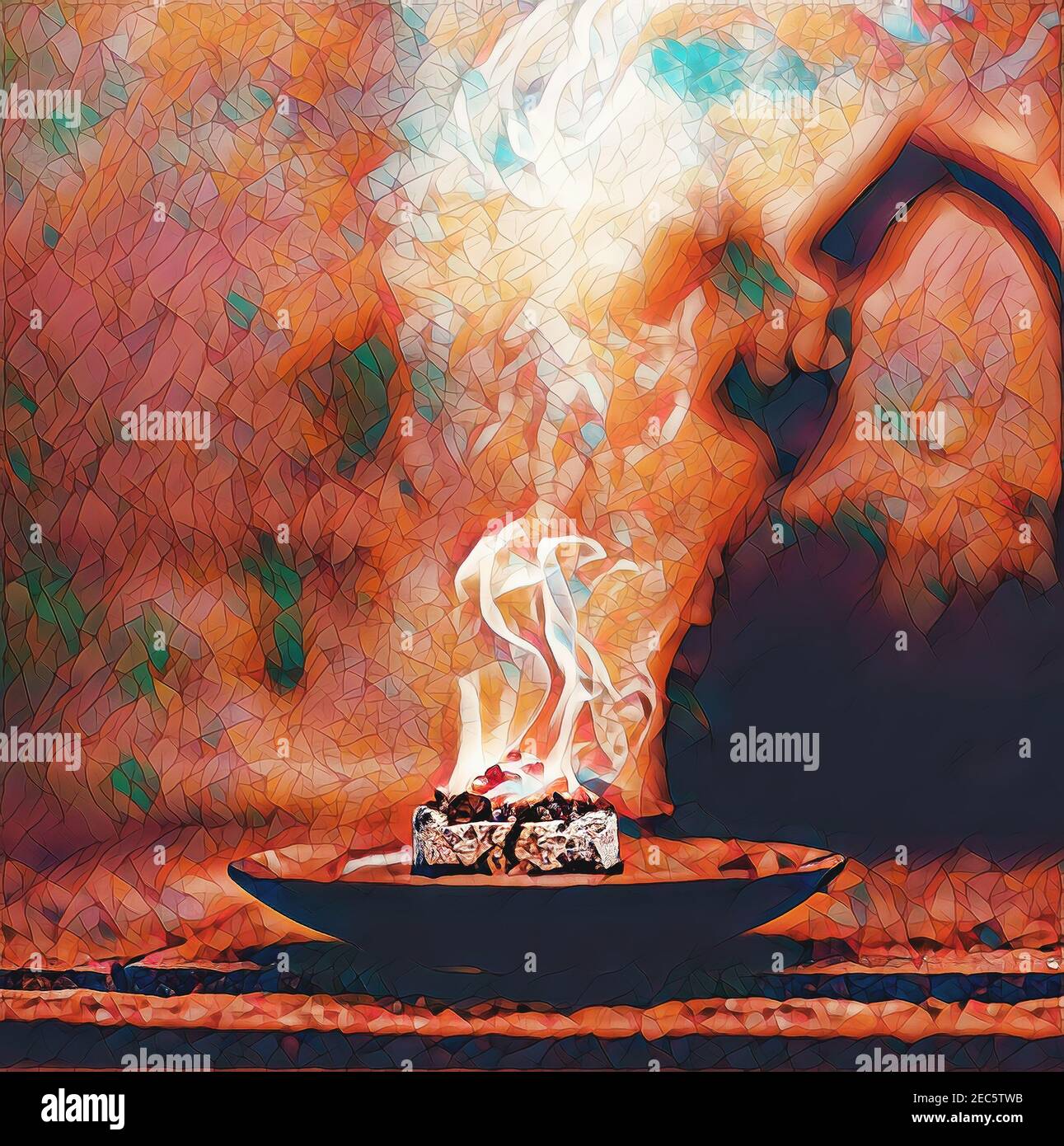 Frankincense burning on a hot coal. Aromatic frankincense Stock Photo ...