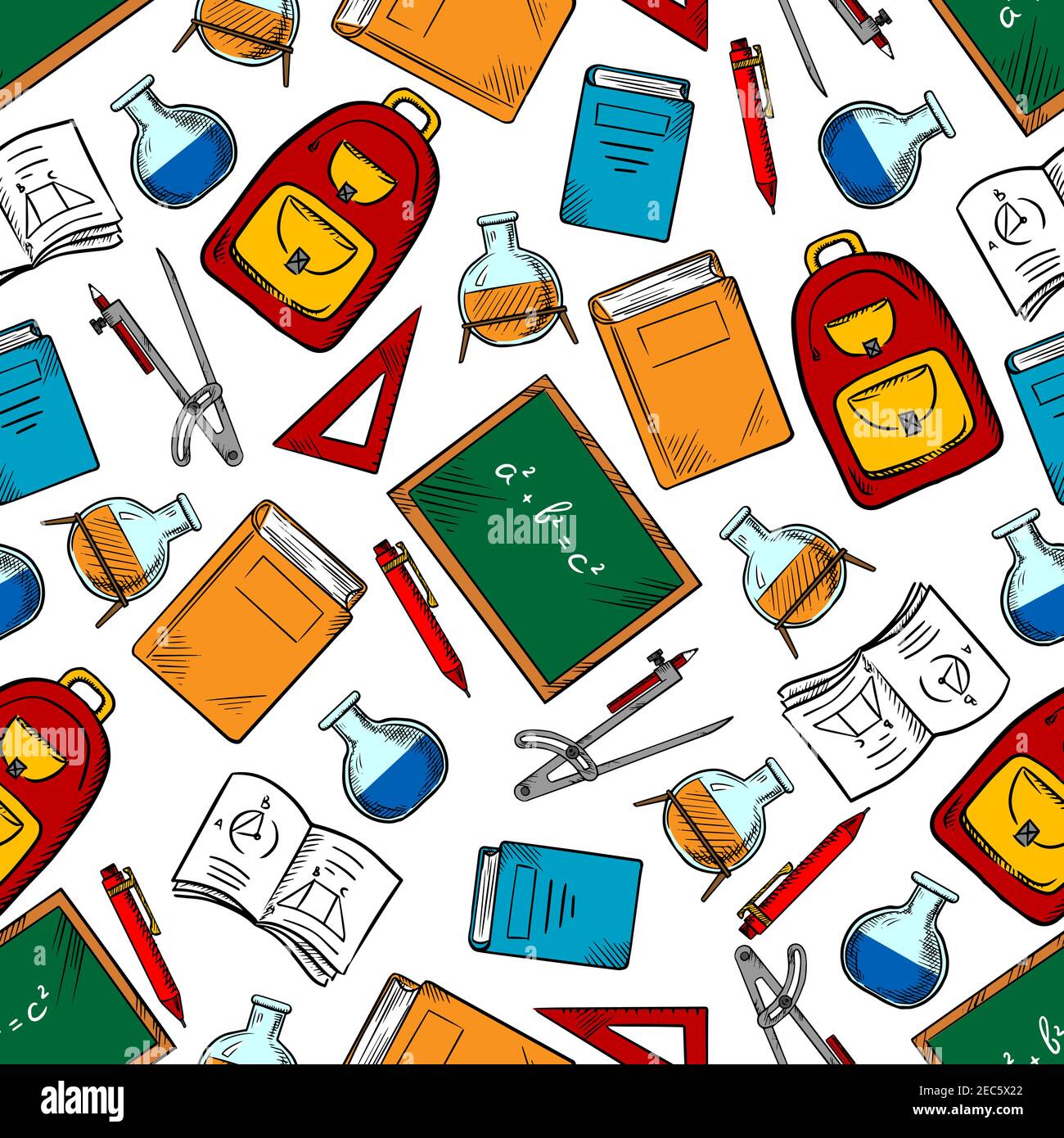 Chemistry and mathematics science background with school blackboards ...