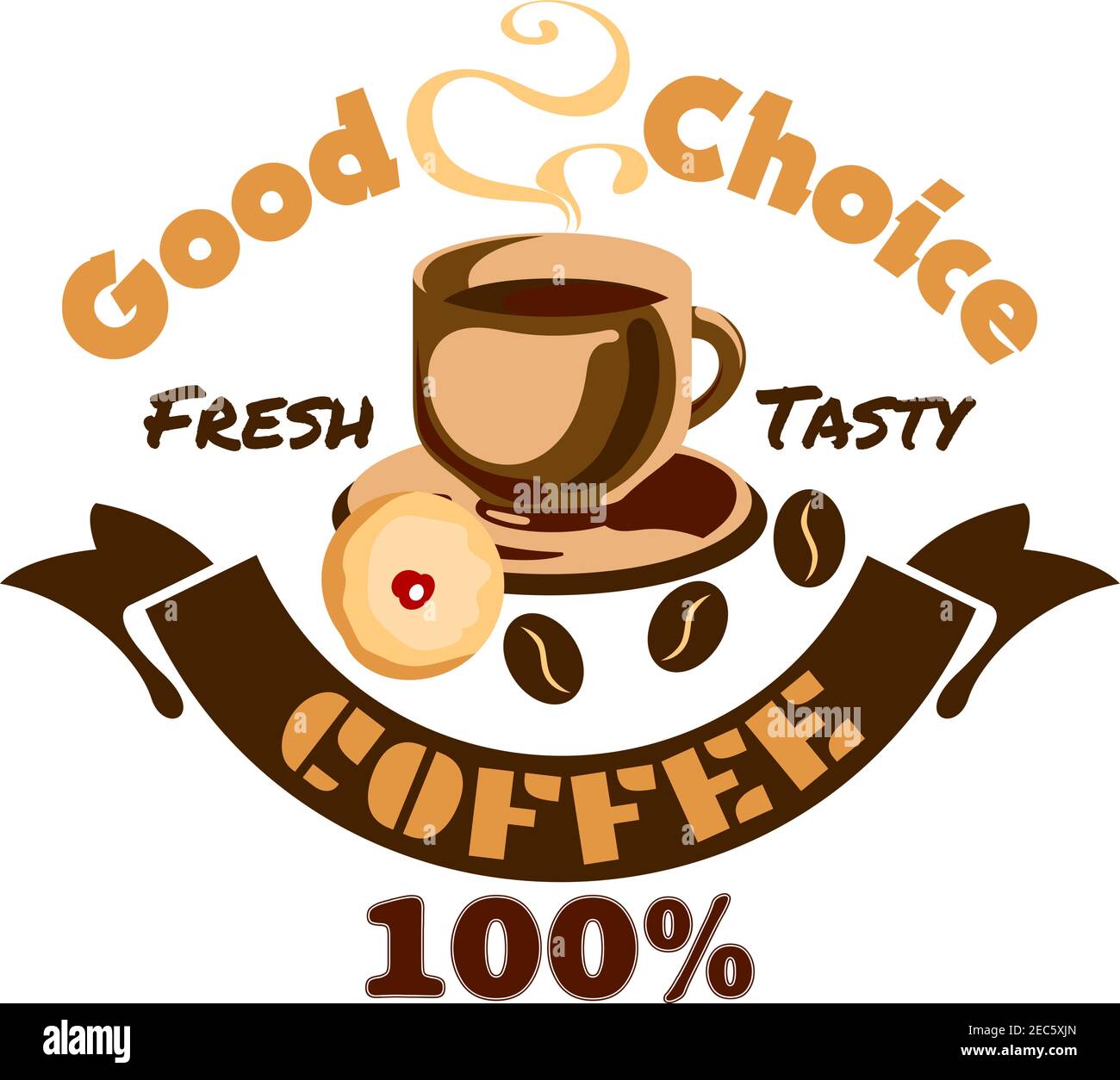 Coffee icon. Cafe advertising signboard emblem. Hot cappuccino coffee ...