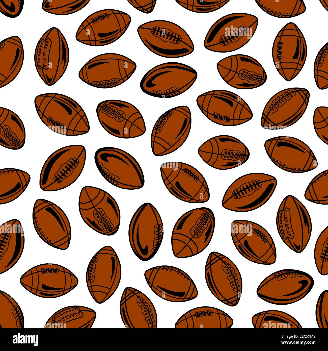 Retro seamless american football and rugby pattern of brown sporting ...