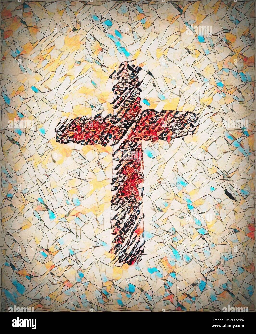 simple cross symbol, pencil drawing on paper Stock Photo - Alamy