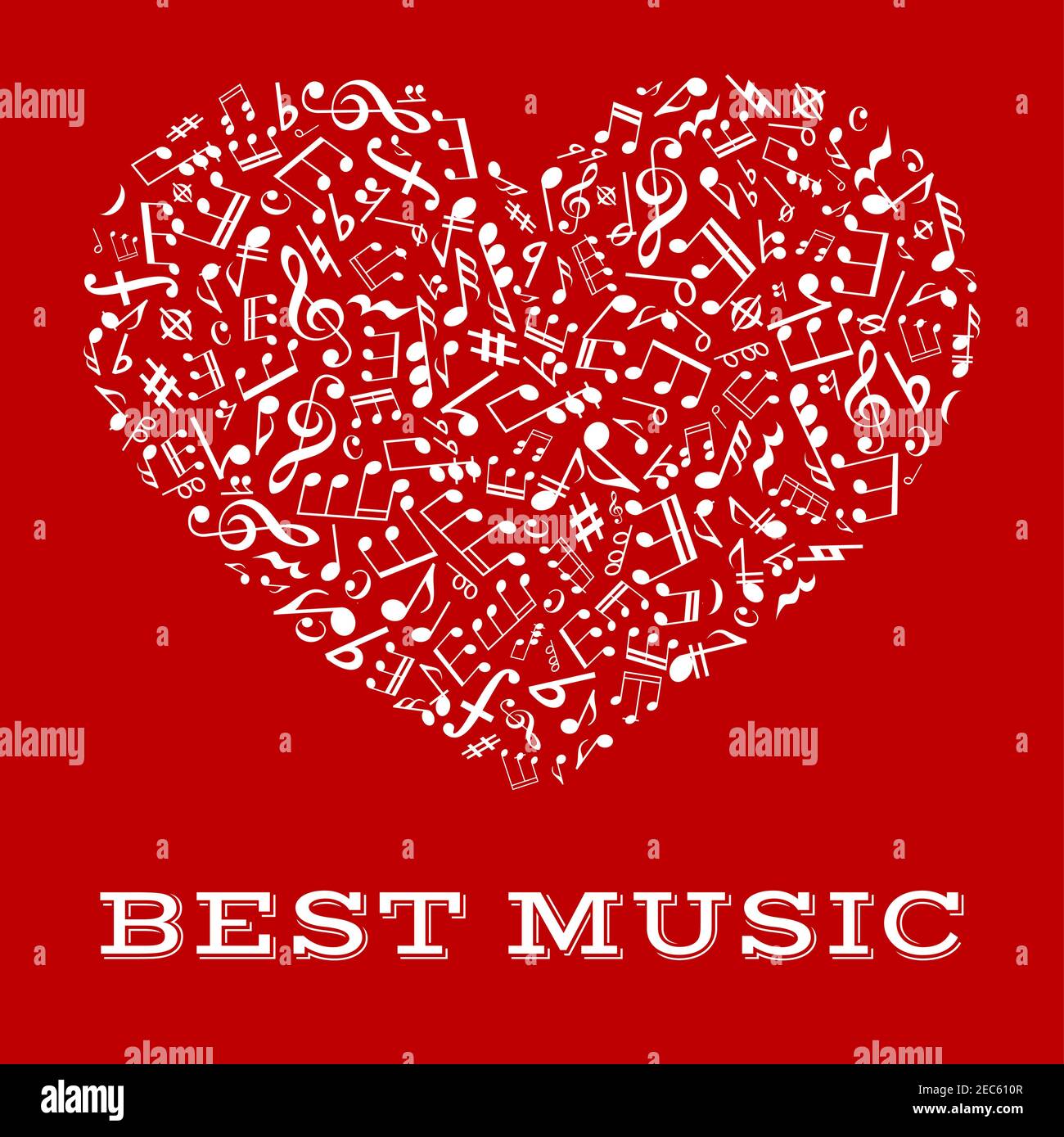 Music of your heart and harmony of love symbol with musical note ...