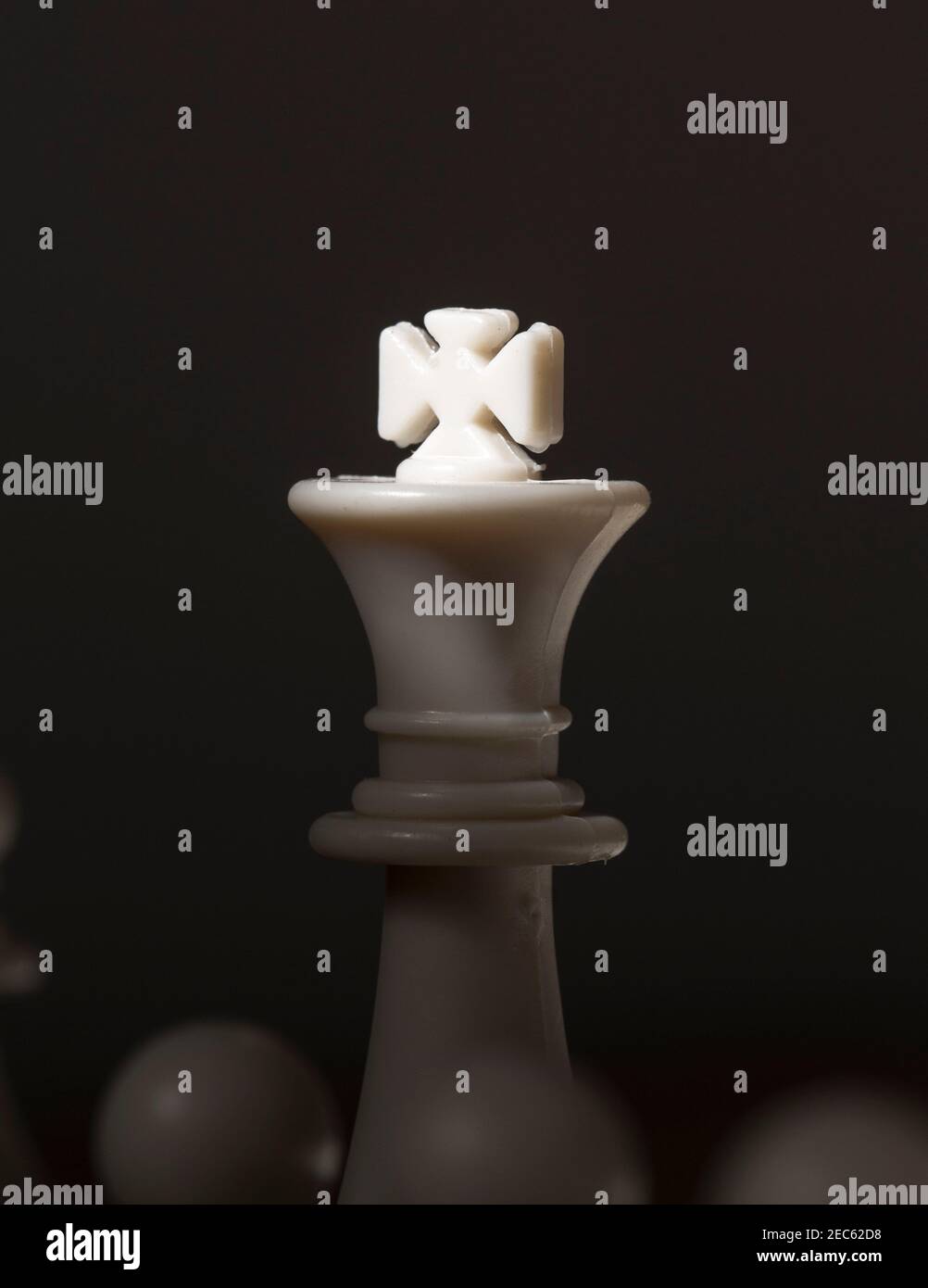 Chess figure king with light on crown. White chess king. Chessmate ...