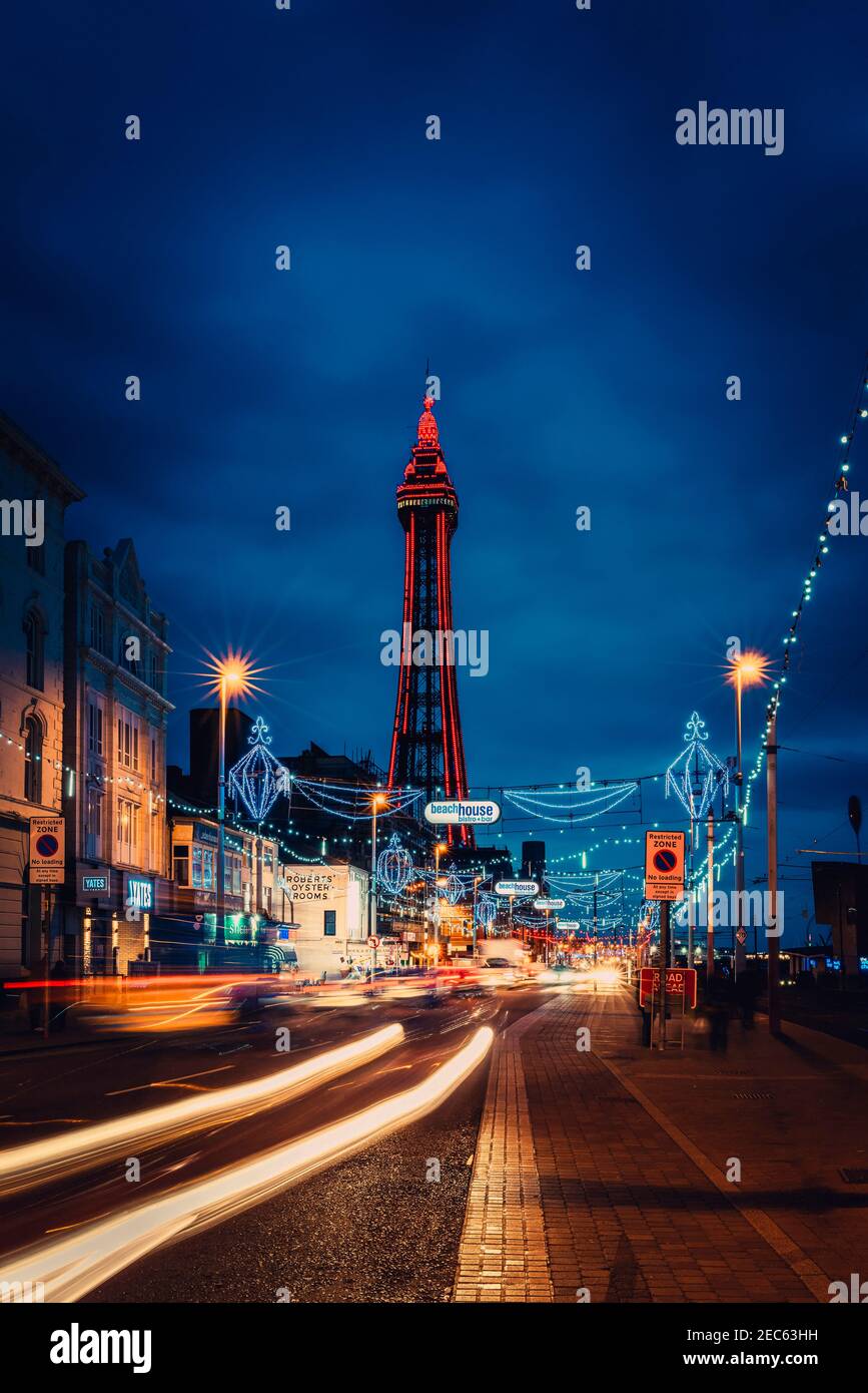 The world famous Blackpool Tower and Illuminations photographed at ...