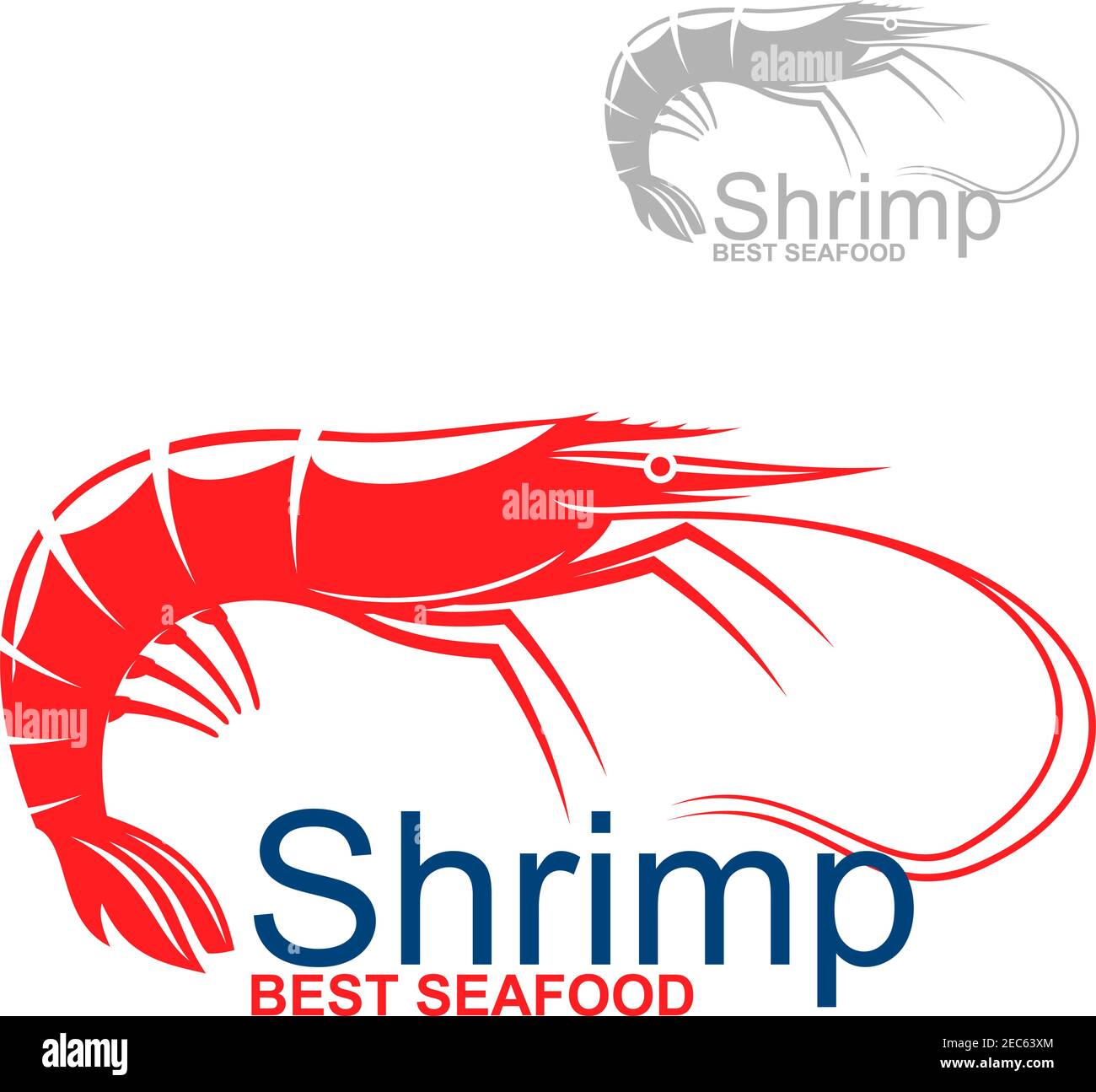 Red striped shrimp Stock Vector Images - Alamy