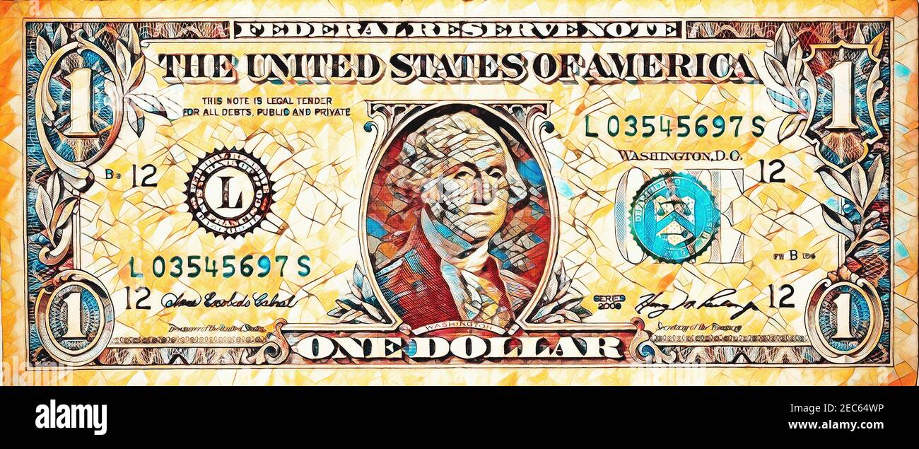 one dollar isolate on white paper background Stock Photo - Alamy