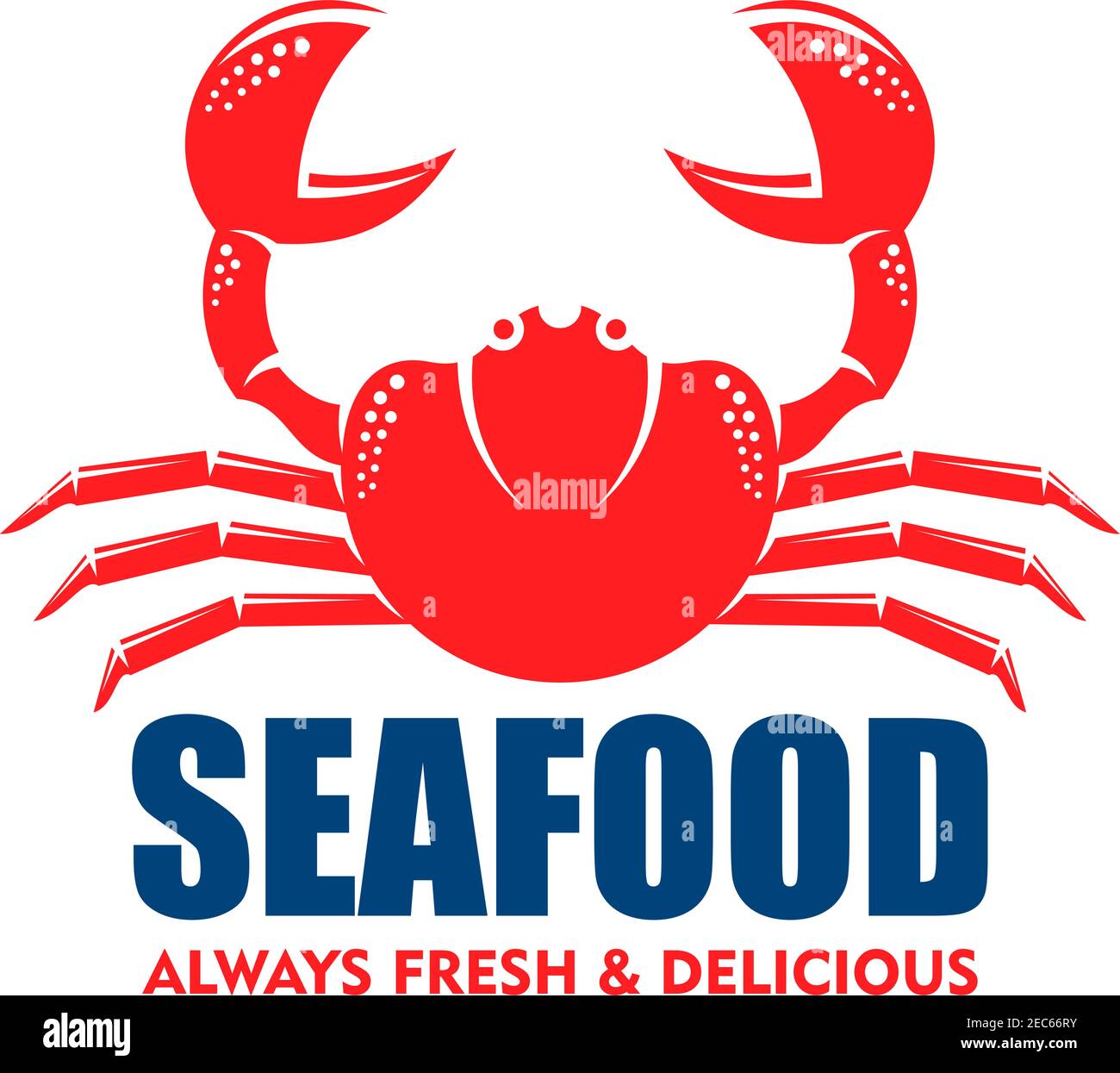 Seafood symbol for restaurant or seafood shop design usage with red ...