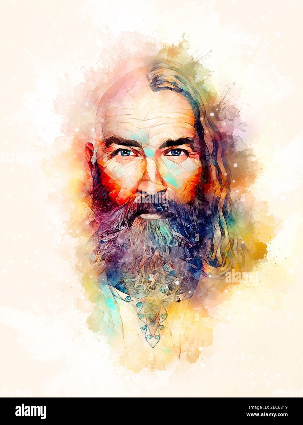 pencils drawing of Jesus on vintage paper. with ornament on clothing ...